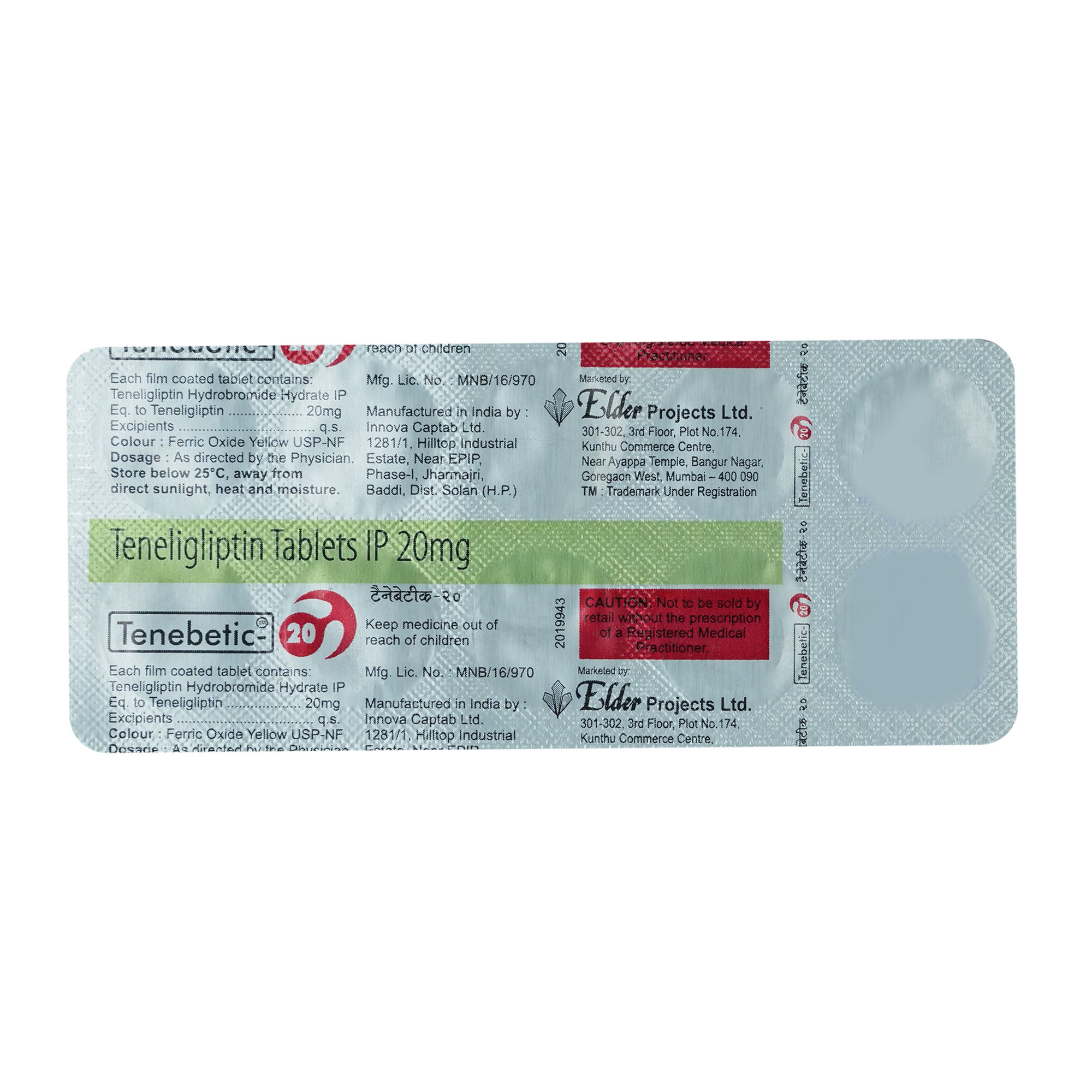 Tenebetic 20mg Tablet 10's Price, Uses, Side Effects, Composition ...