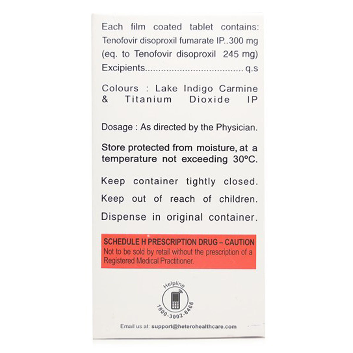 Tenof 300 mg Tablet 30's Price, Uses, Side Effects, Composition ...