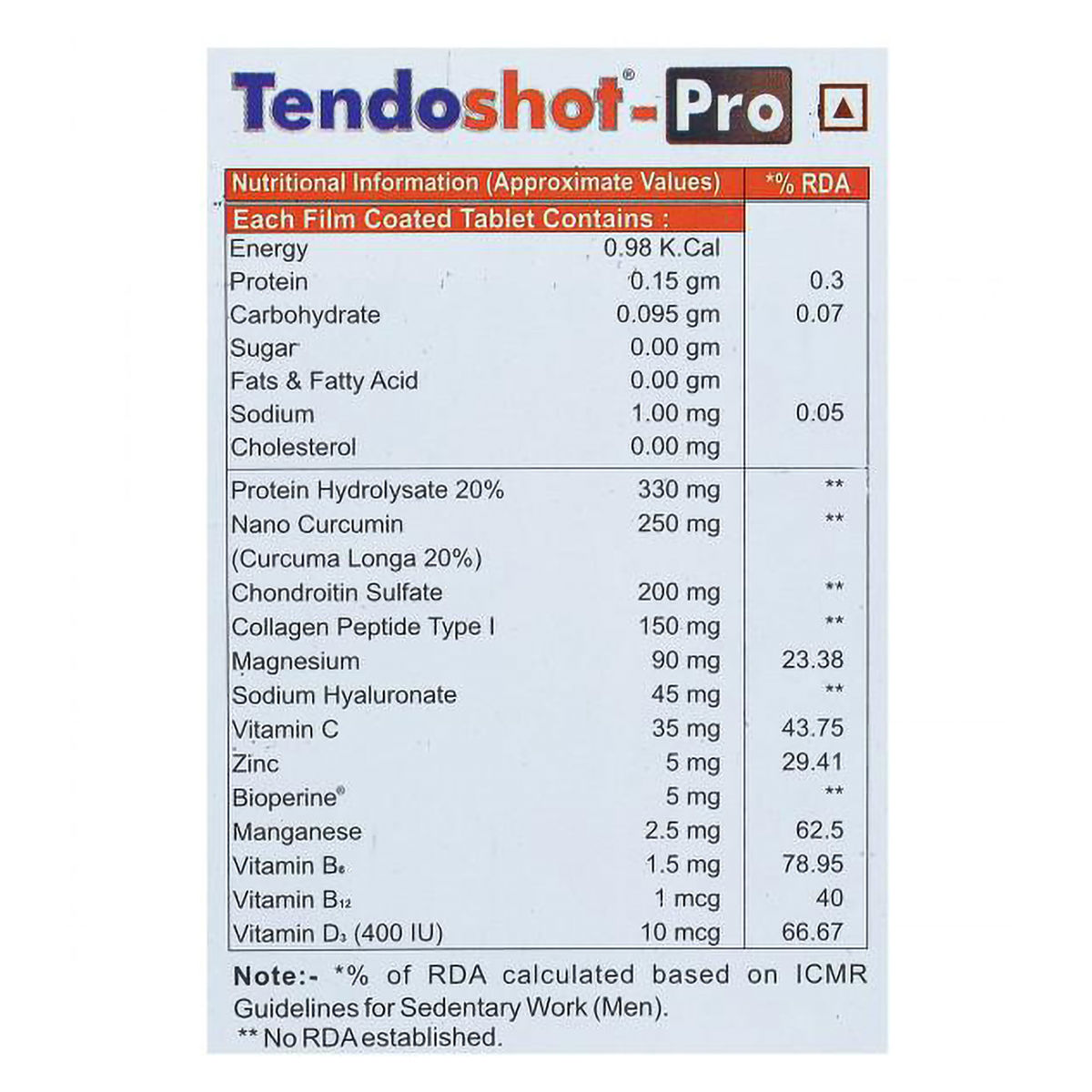 Tendoshot-Pro Tablet | Uses, Side Effects, Price | Apollo Pharmacy