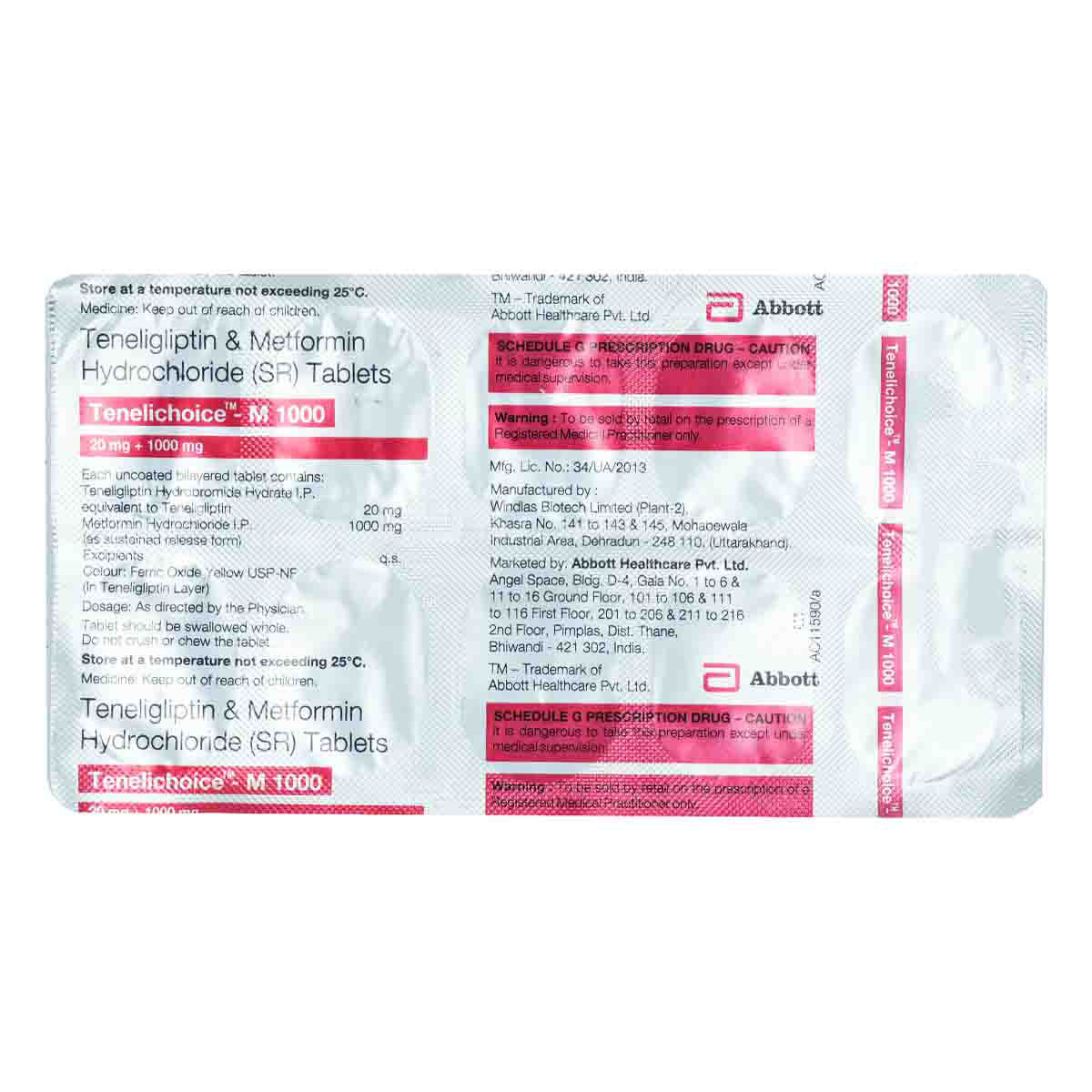 Tenelichoice-M 1000 Tab 10'S Price, Uses, Side Effects, Composition ...