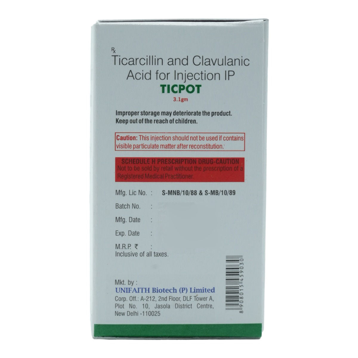 Ticpot 3.1 gm Injection 1's Price, Uses, Side Effects, Composition ...