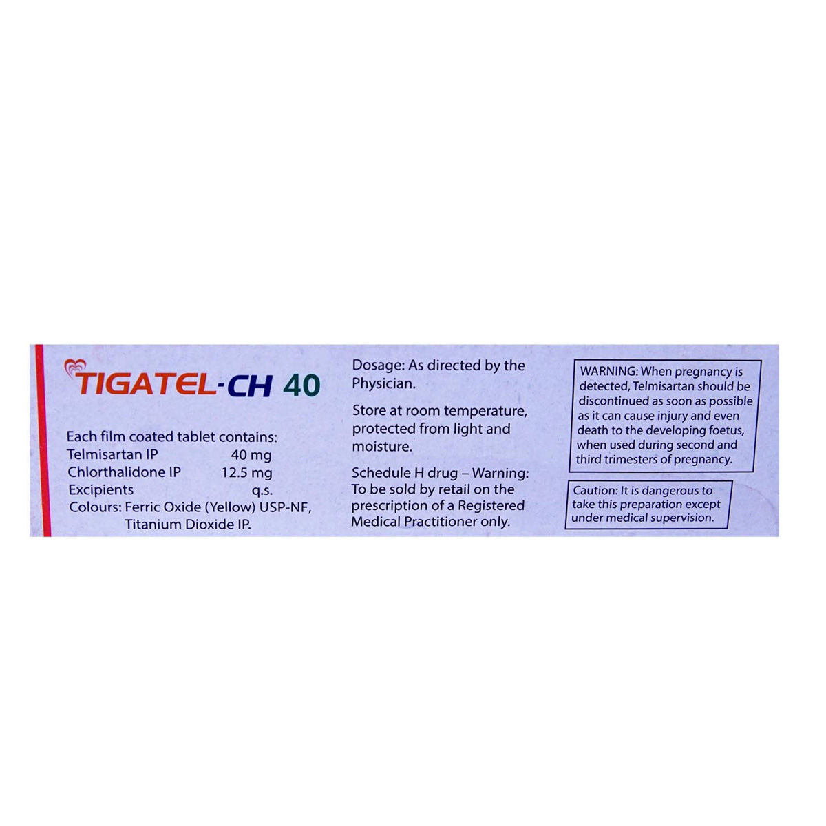 Tigatel-CH 40 Tablet | Uses, Side Effects, Price | Apollo Pharmacy