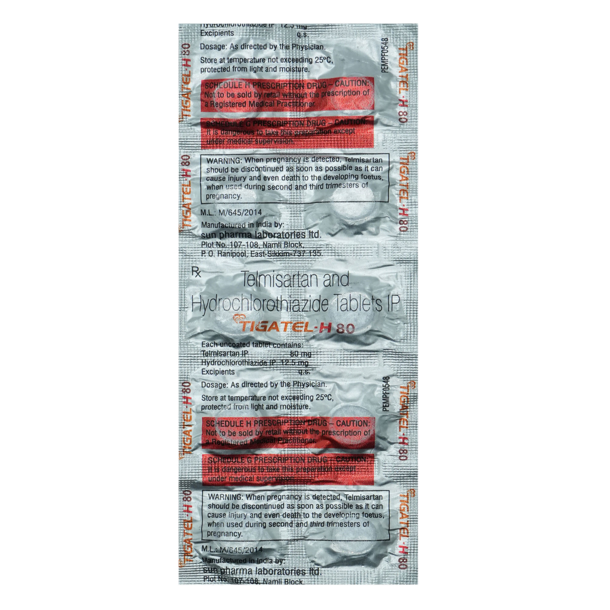 Tigatel H 80 Tablet 10's Price, Uses, Side Effects, Composition ...