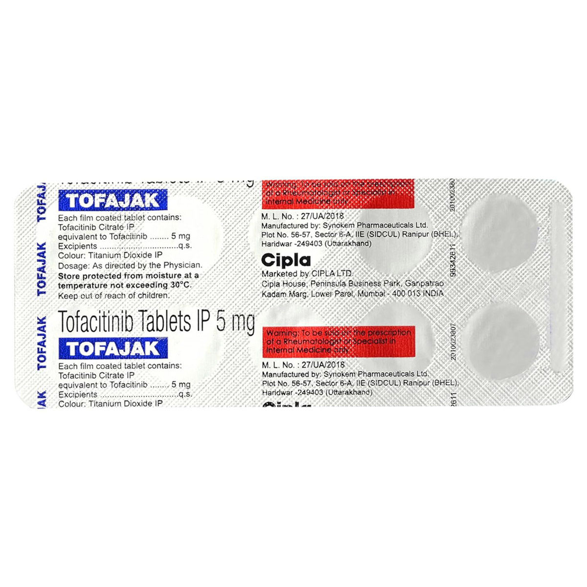 Tofajak 5 mg Tablet | Uses, Side Effects, Price | Apollo Pharmacy