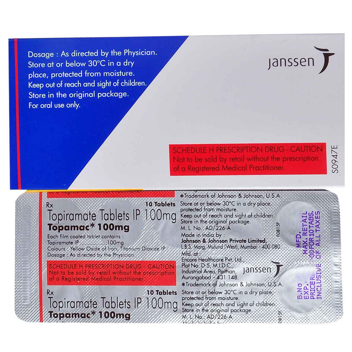 Topamac 100 mg Tablet 10's Price, Uses, Side Effects, Composition ...