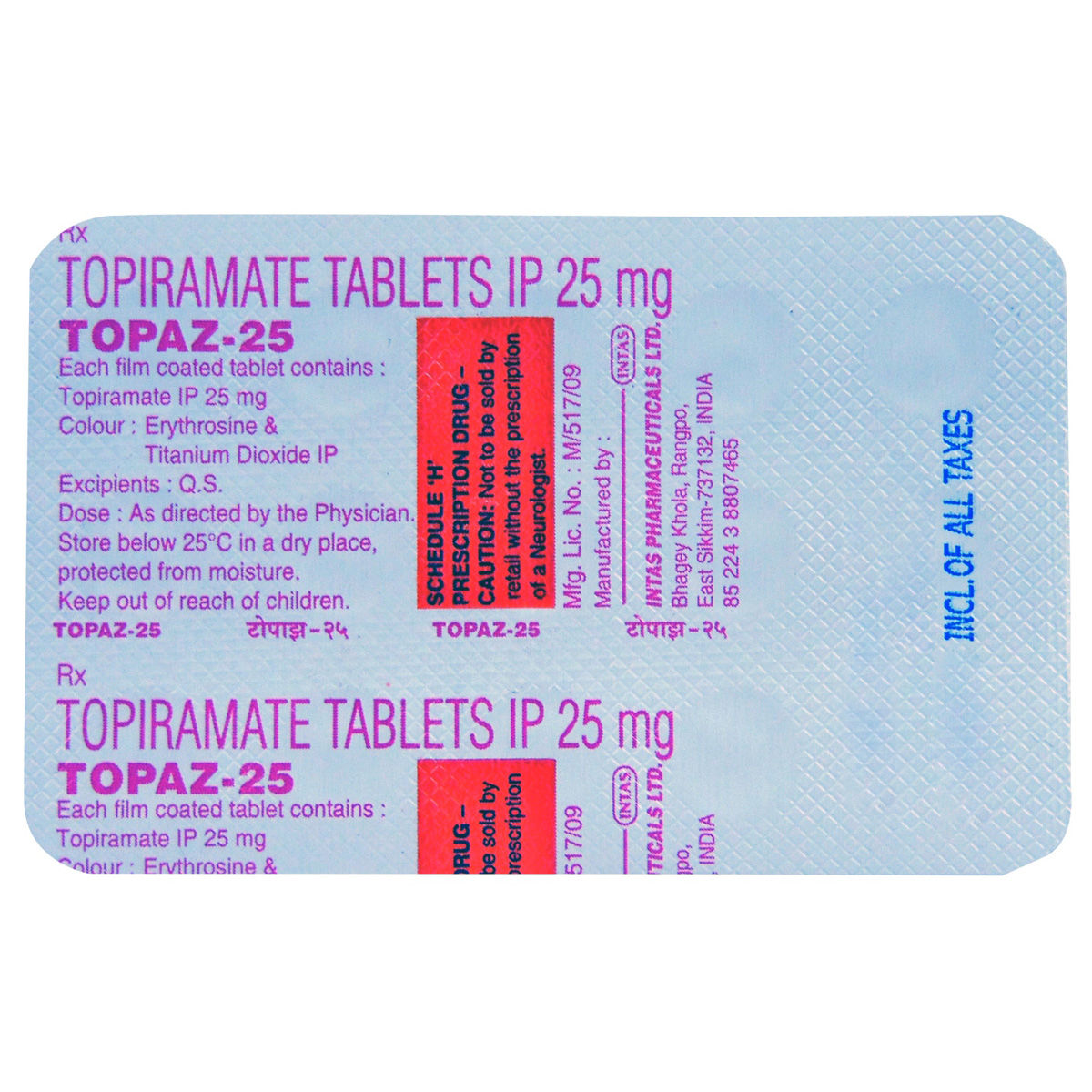 Topaz-25 Tablet 15's Price, Uses, Side Effects, Composition - Apollo ...