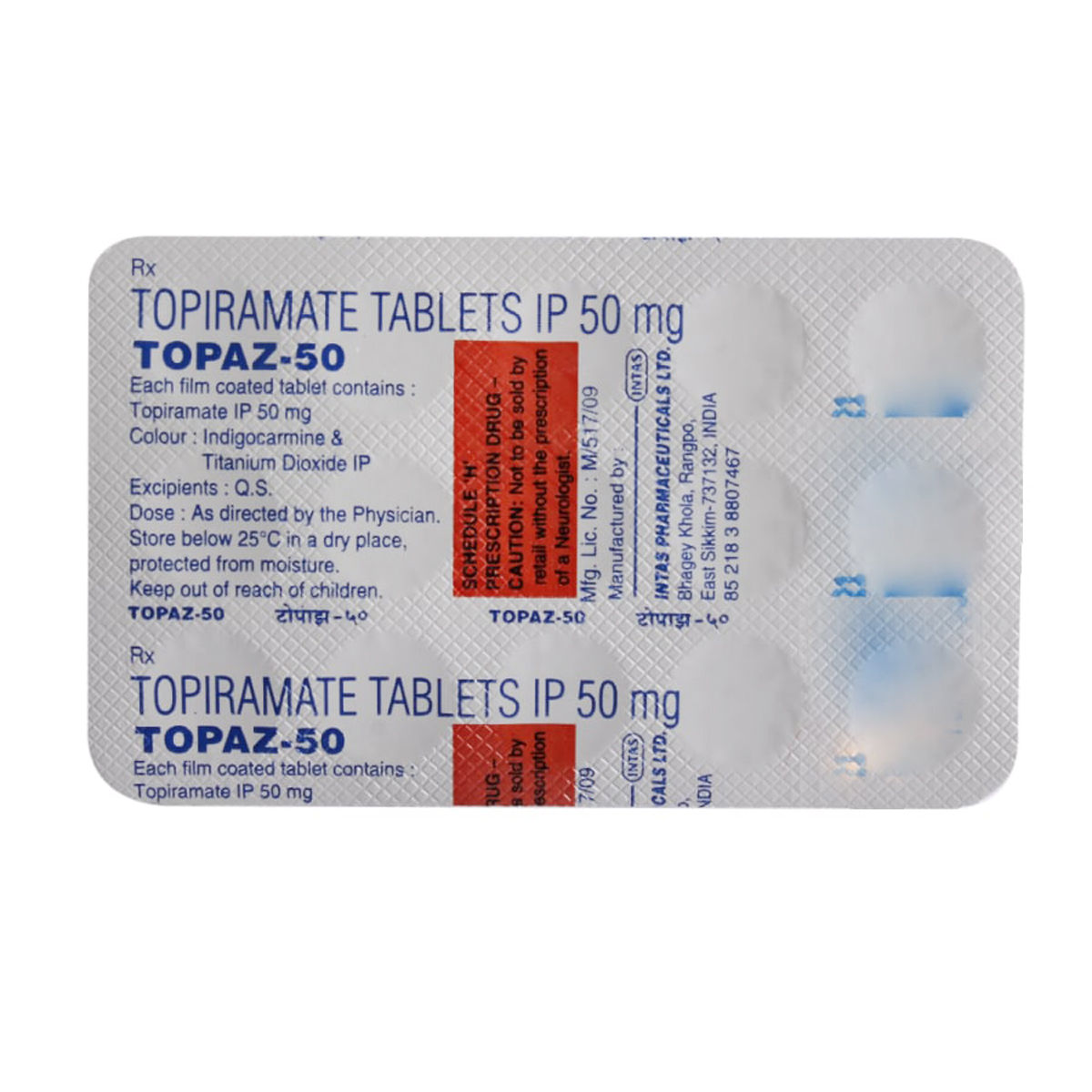 Topaz 50 Tablet 10's Price, Uses, Side Effects, Composition - Apollo ...