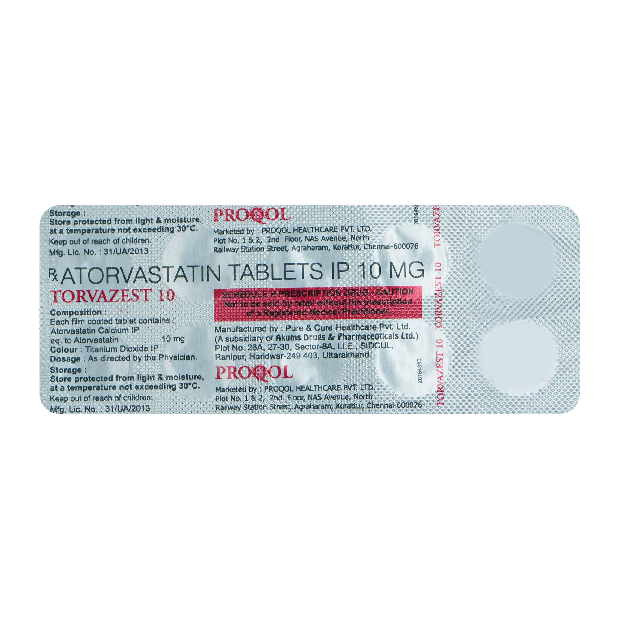 TORVAZEST 10MG TABLET 10'S Price, Uses, Side Effects, Composition ...