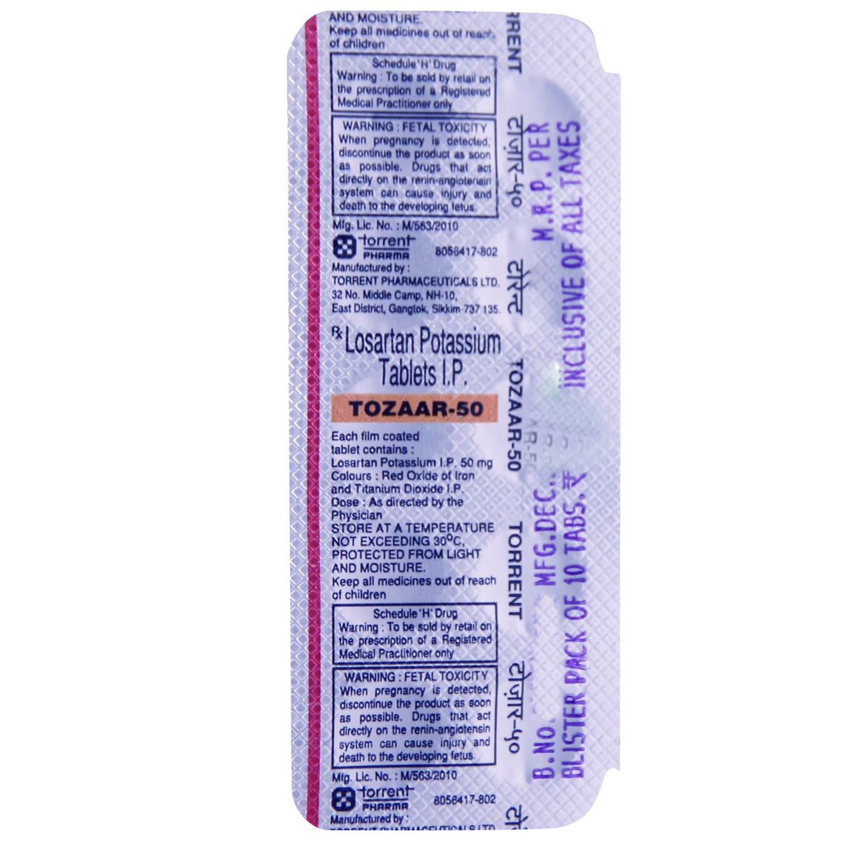 Tozaar 50 Tablet 10's Price, Uses, Side Effects, Composition - Apollo ...