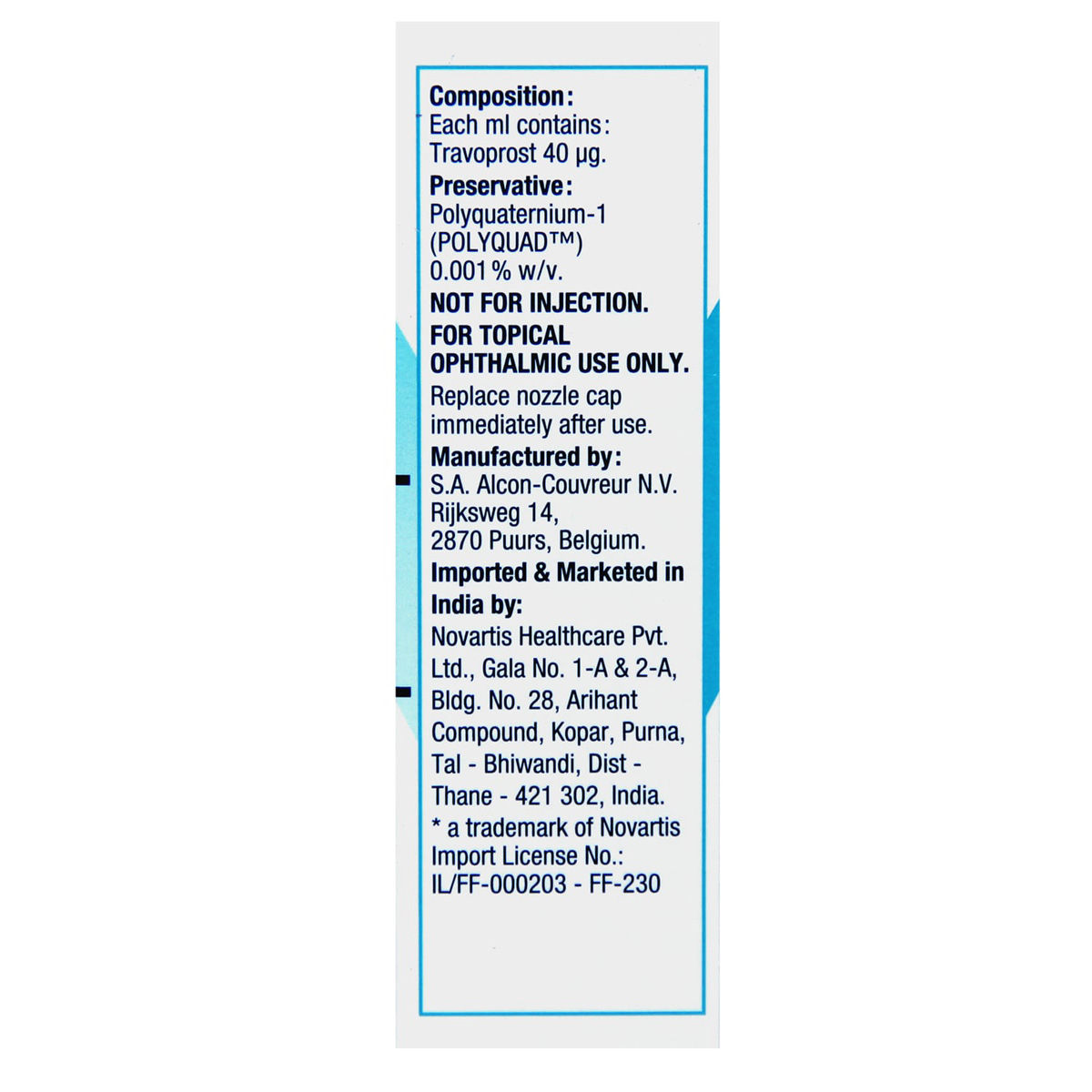 Travatan Drops | Uses, Side Effects, Price | Apollo Pharmacy