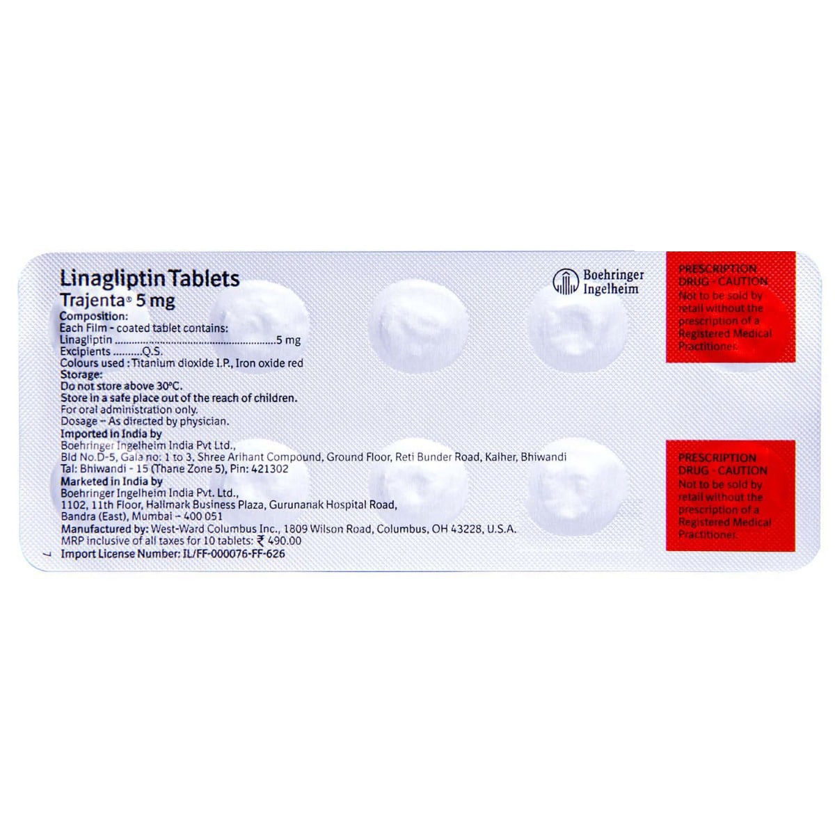 Trajenta 5 mg Tablet 10's Price, Uses, Side Effects, Composition ...