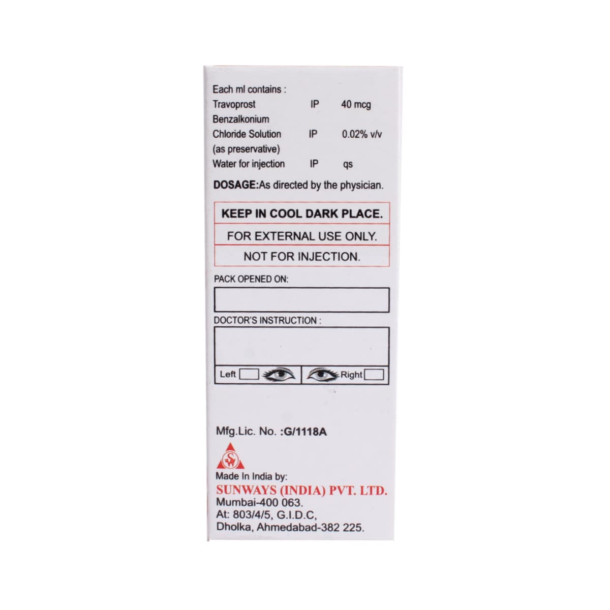 Travosun Eye Drops 3 ml Price, Uses, Side Effects, Composition - Apollo ...