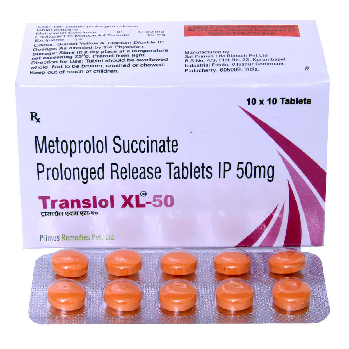 Translol XL-50 Tablet 10's Price, Uses, Side Effects, Composition ...