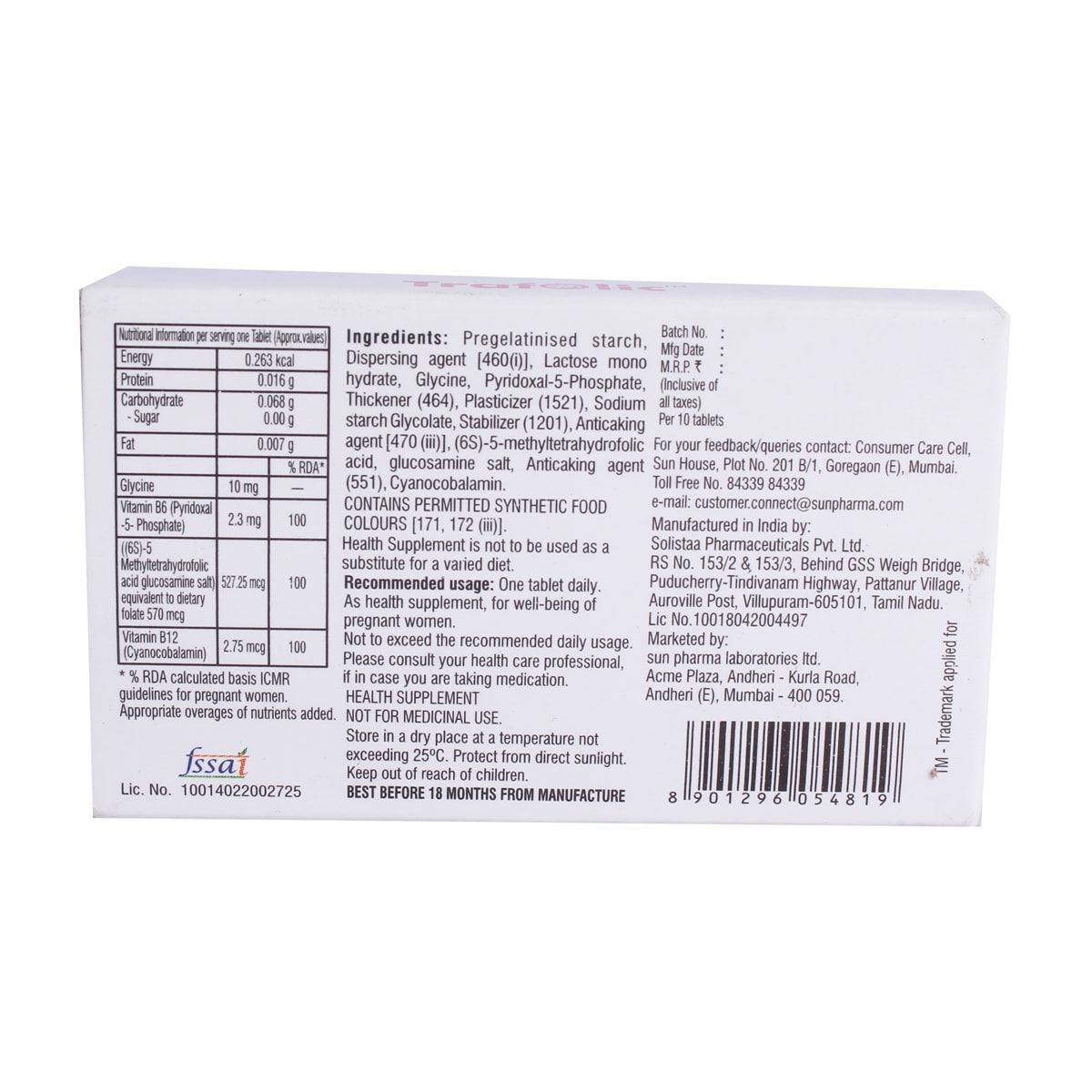 Trafolic Tablet 10's Price, Uses, Side Effects, Composition - Apollo ...