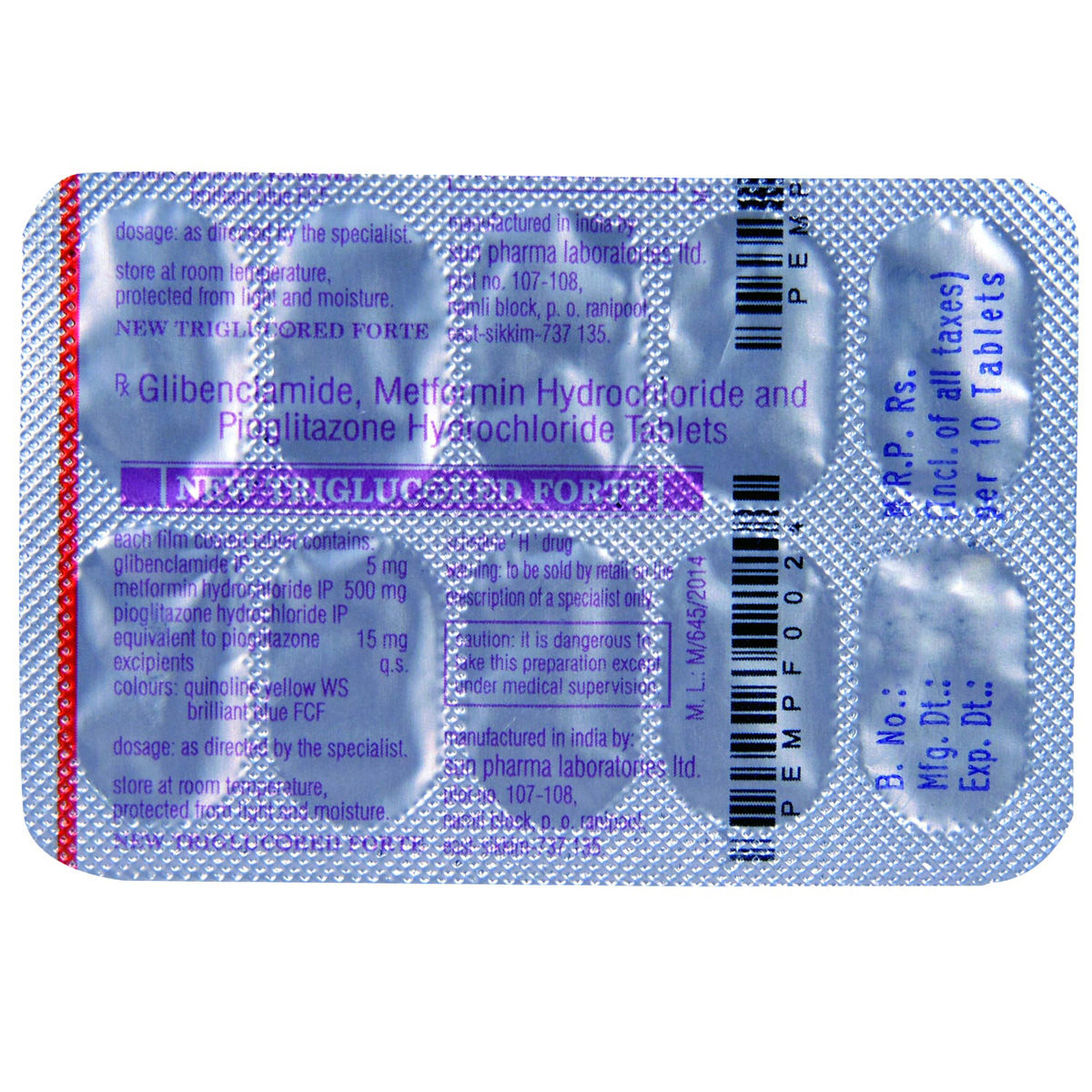 Triglucored Forte Tablet 10's Price, Uses, Side Effects, Composition ...