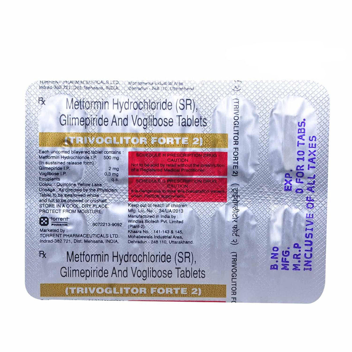 Trivoglitor Forte 2 Tablet 10's Price, Uses, Side Effects, Composition ...