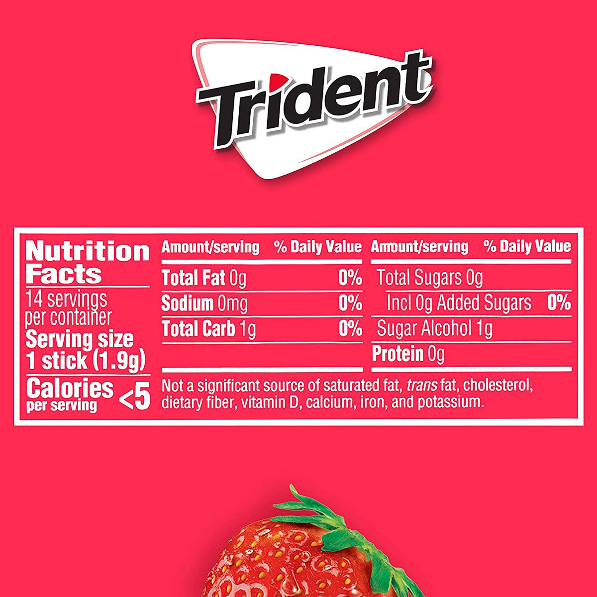 Trident Strawberry Twist Sugarfree Gummies, 14 Count Price, Uses, Side ...