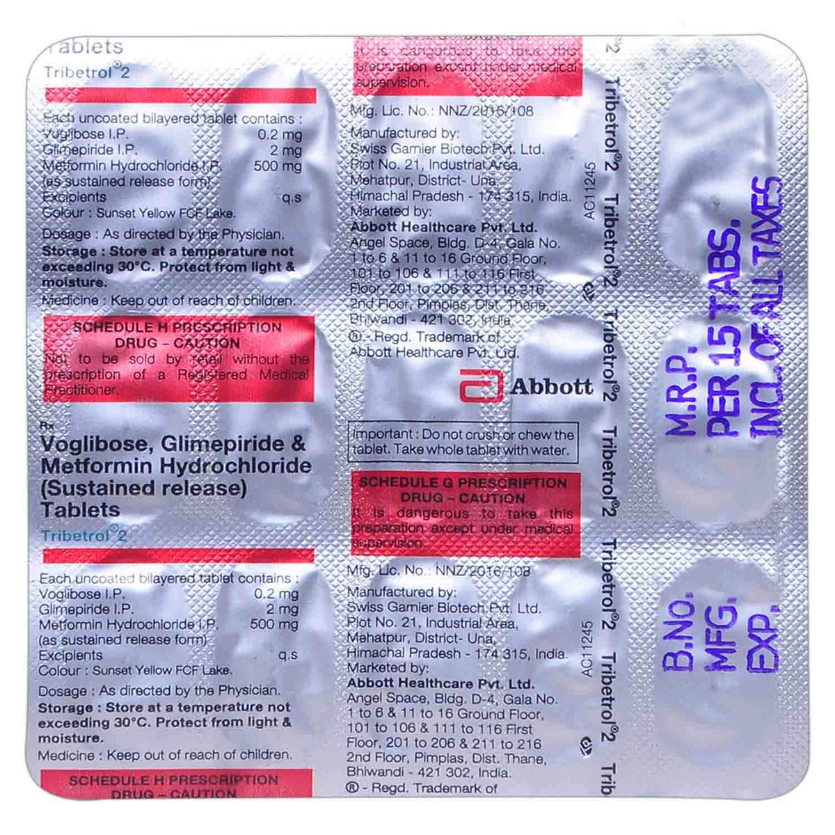 Tribetrol 2 Tablet 15's Price, Uses, Side Effects, Composition - Apollo ...