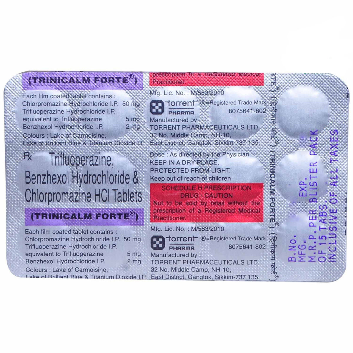 Trinicalm Forte 5 mg/2 mg/50 mg Tablet 15's Price, Uses, Side Effects ...