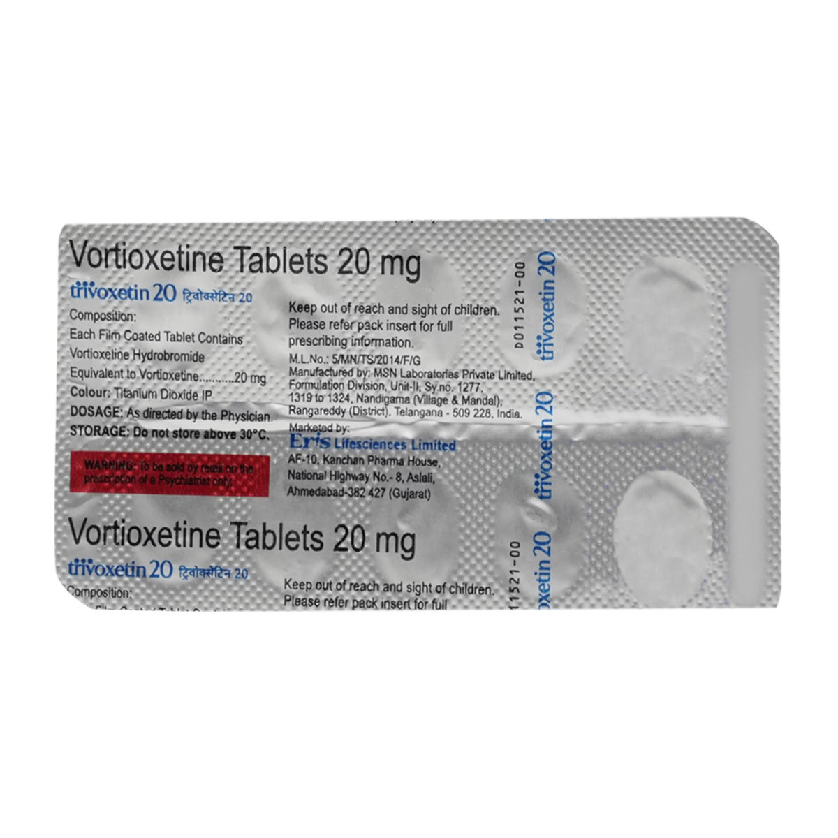 Trivoxetin 20 Tab | Uses, Side Effects, Price | Apollo Pharmacy