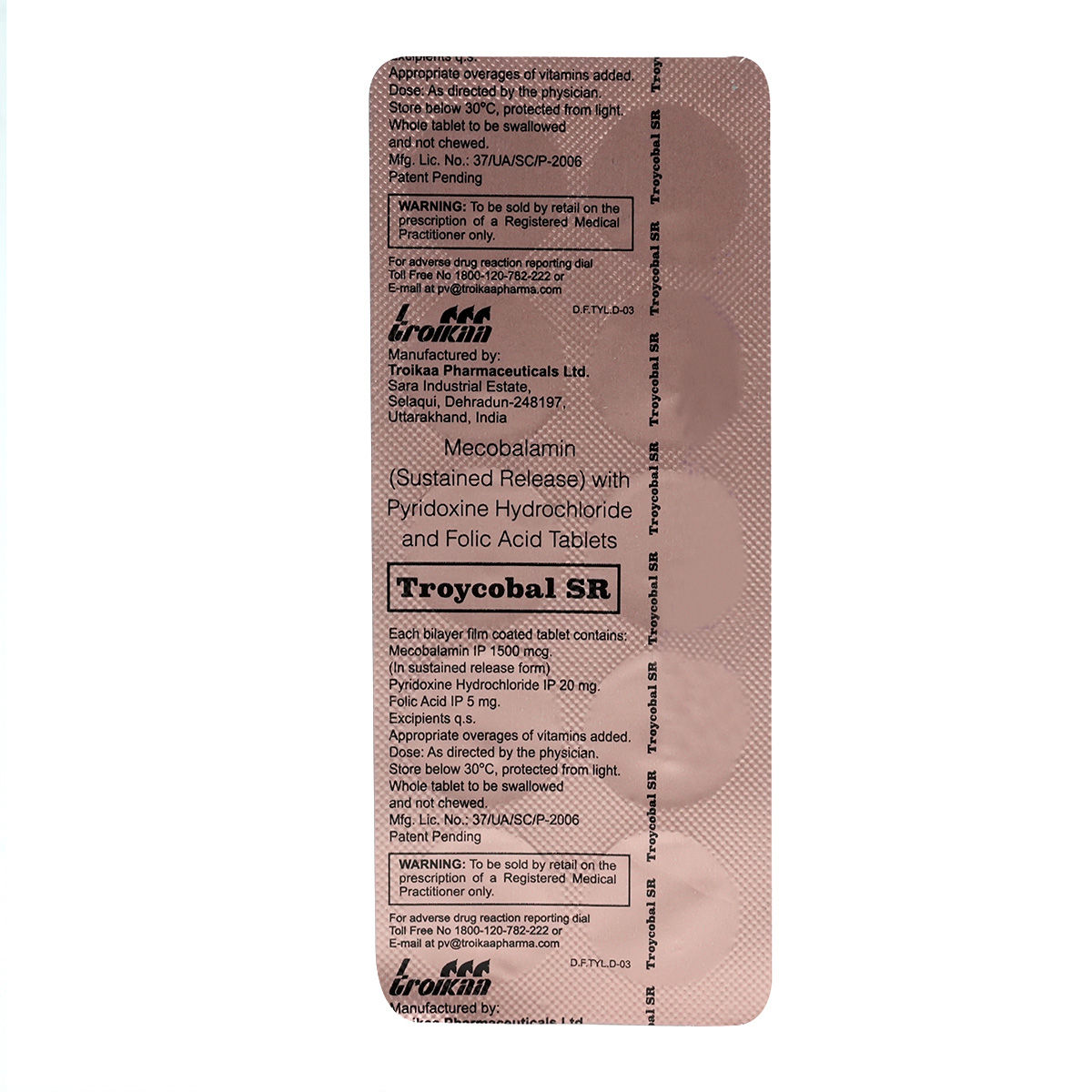 TROYCOBAL SR TABLETS 10'S Price, Uses, Side Effects, Composition ...