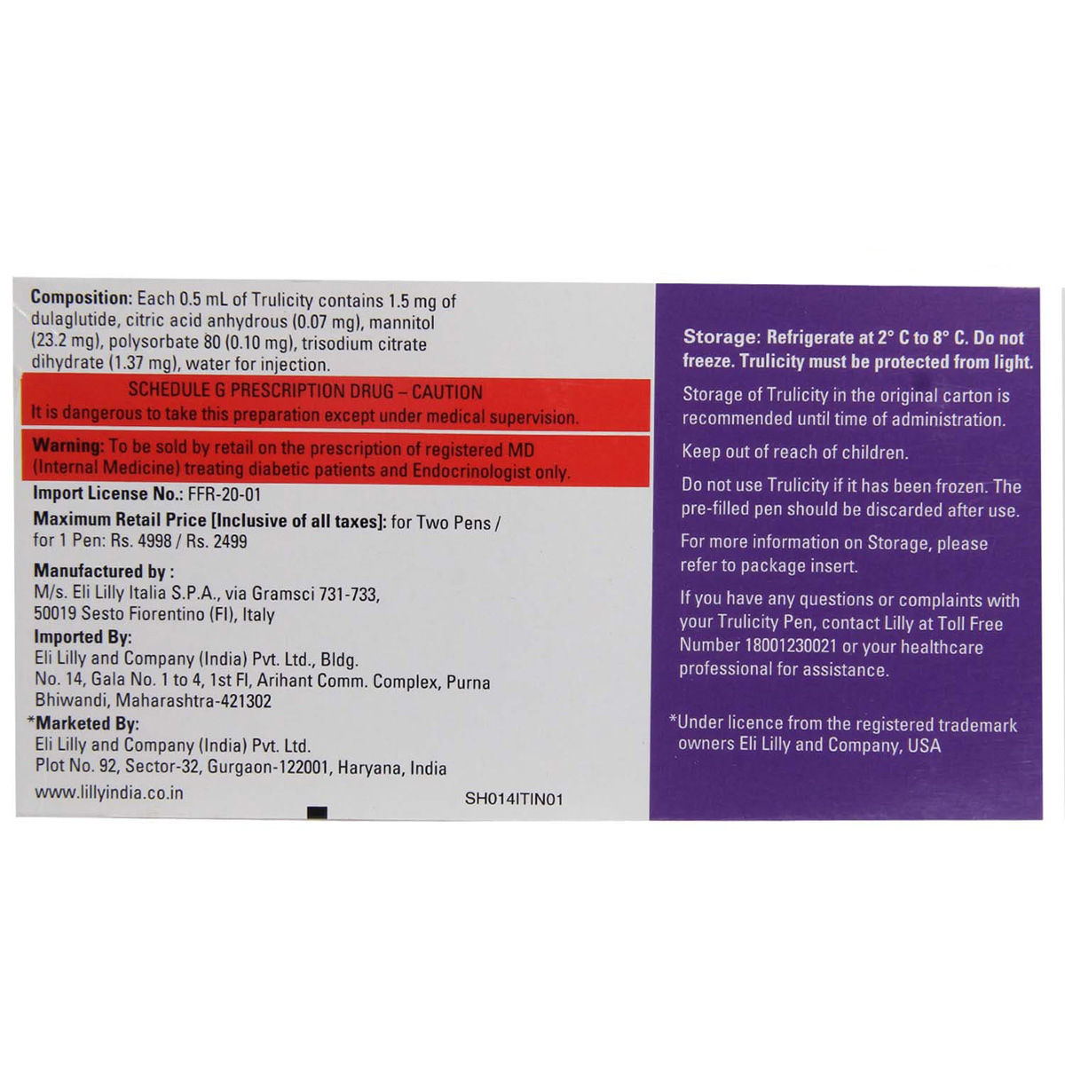 Trulicity 1.5 mg Pre-Filled Pen 2 x 0.5 ml Price, Uses, Side Effects ...