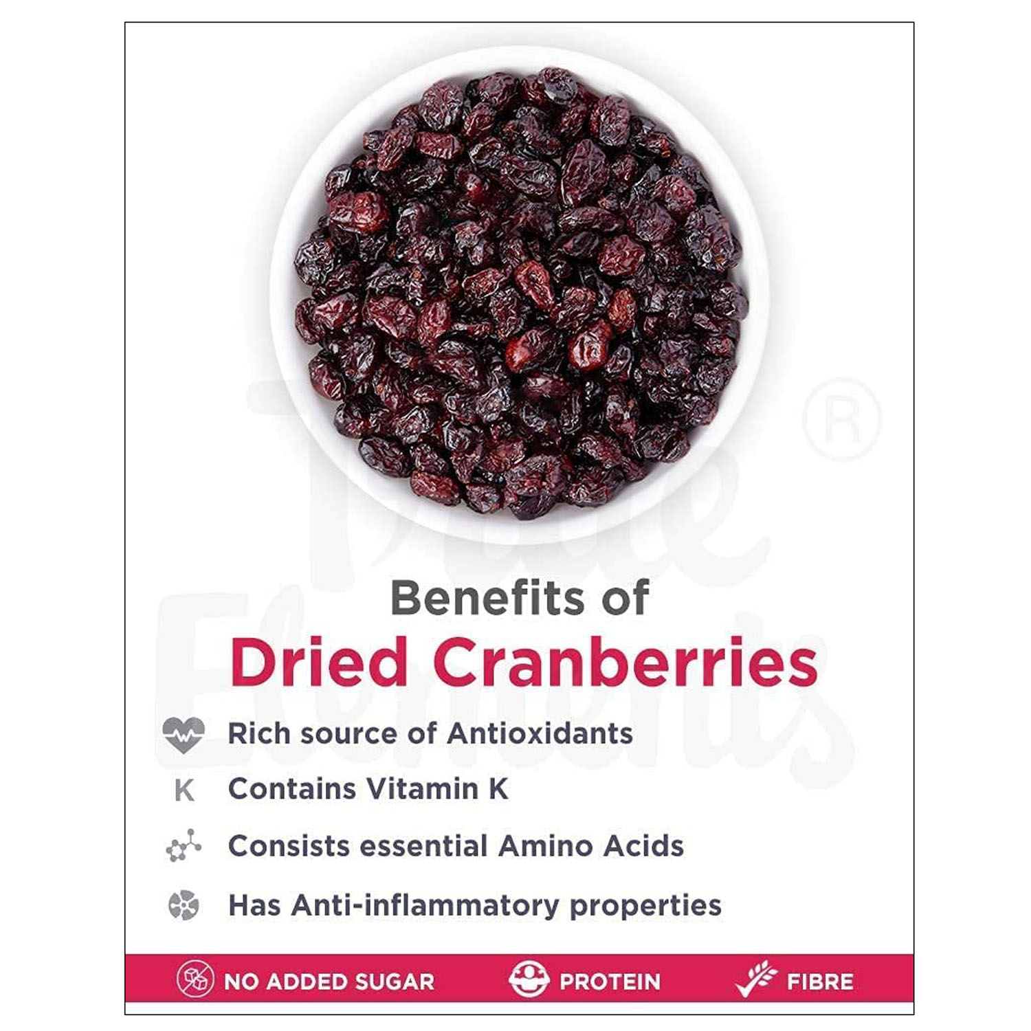 True Elements Dried Whole Cranberries, 125 gm Price, Uses, Side Effects ...