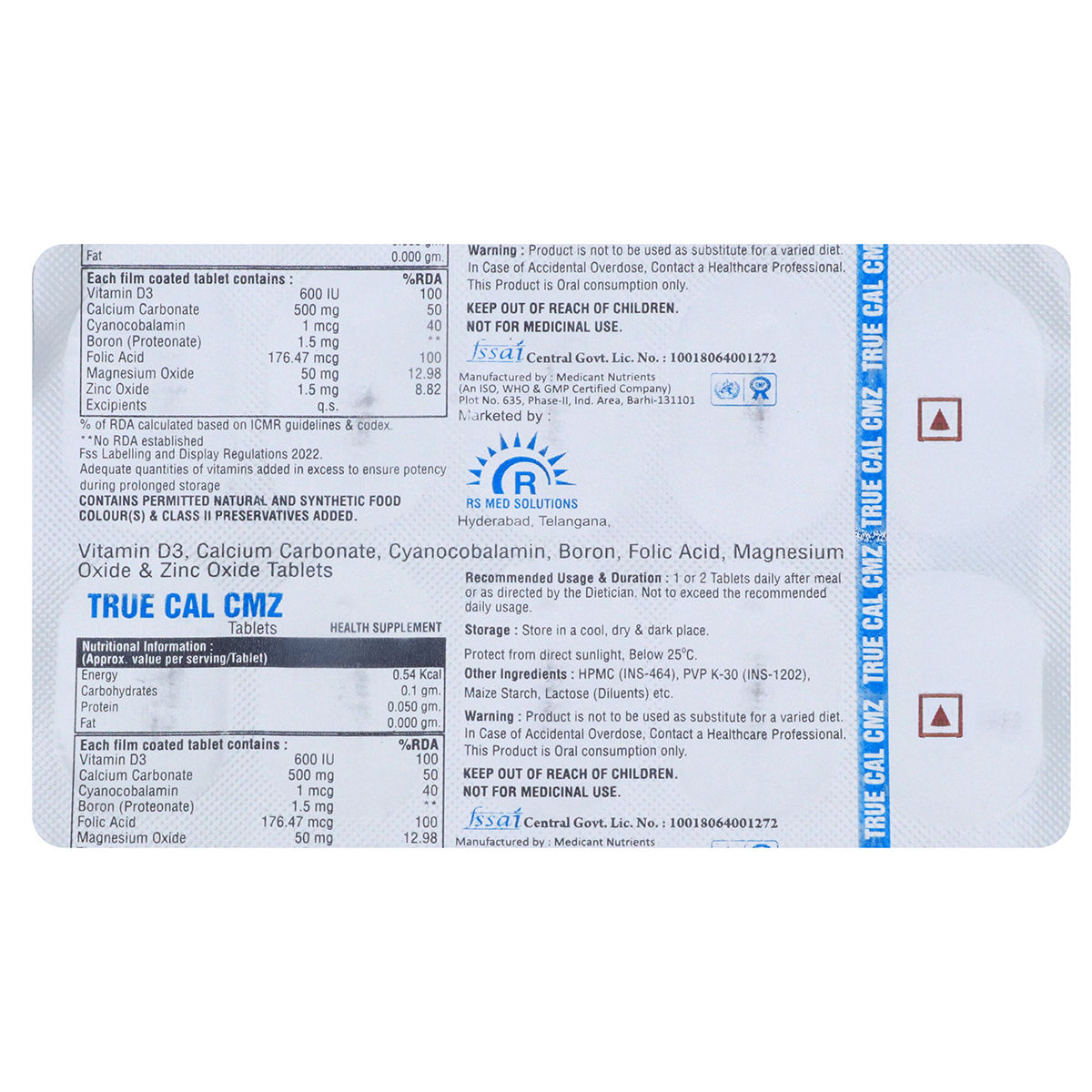Buy True Cal Cmz Tablet | 19 Minutes Delivery | Apollo Pharmacy