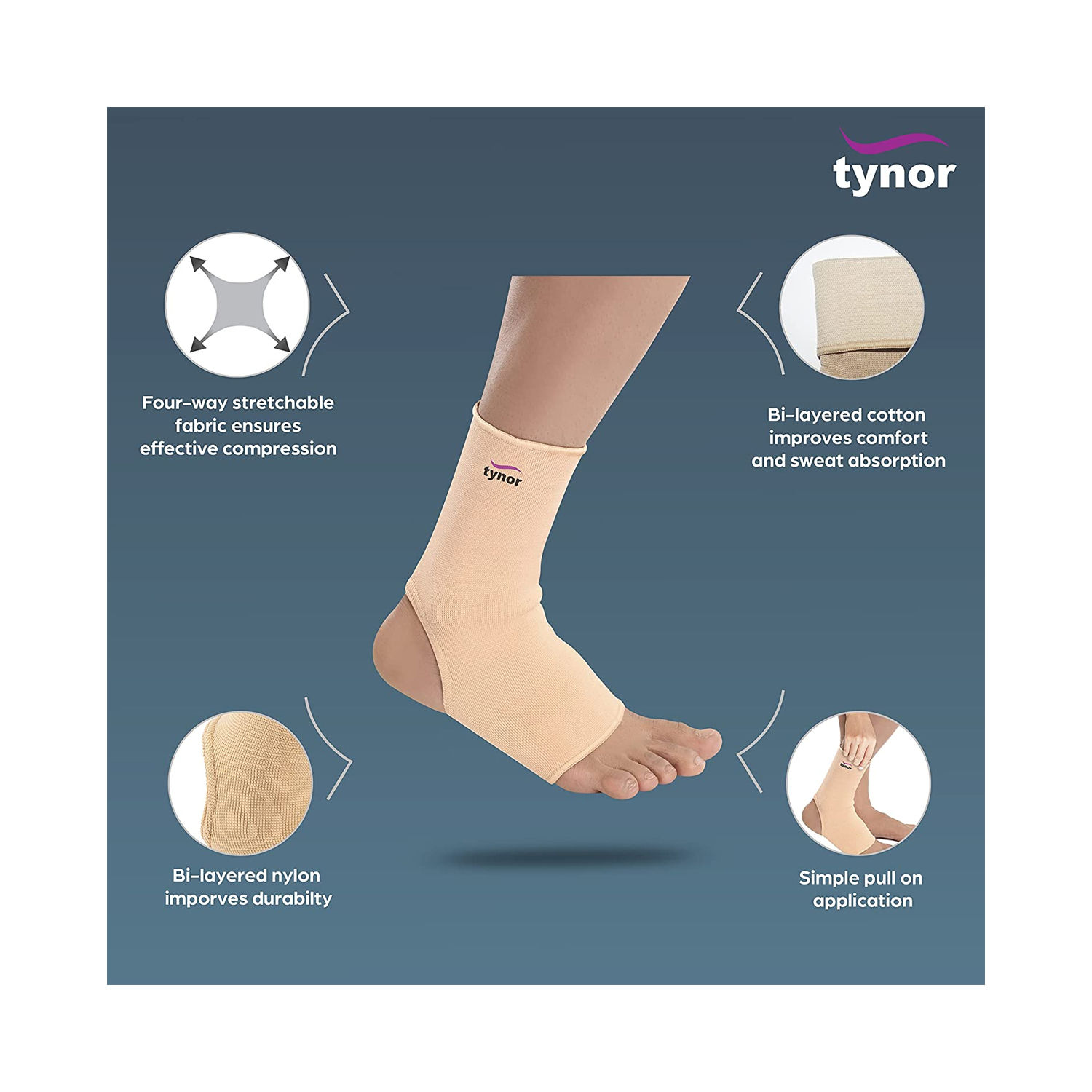Tynor Anklet Pair Ankle Support Small, 1 Pair Price, Uses, Side Effects ...