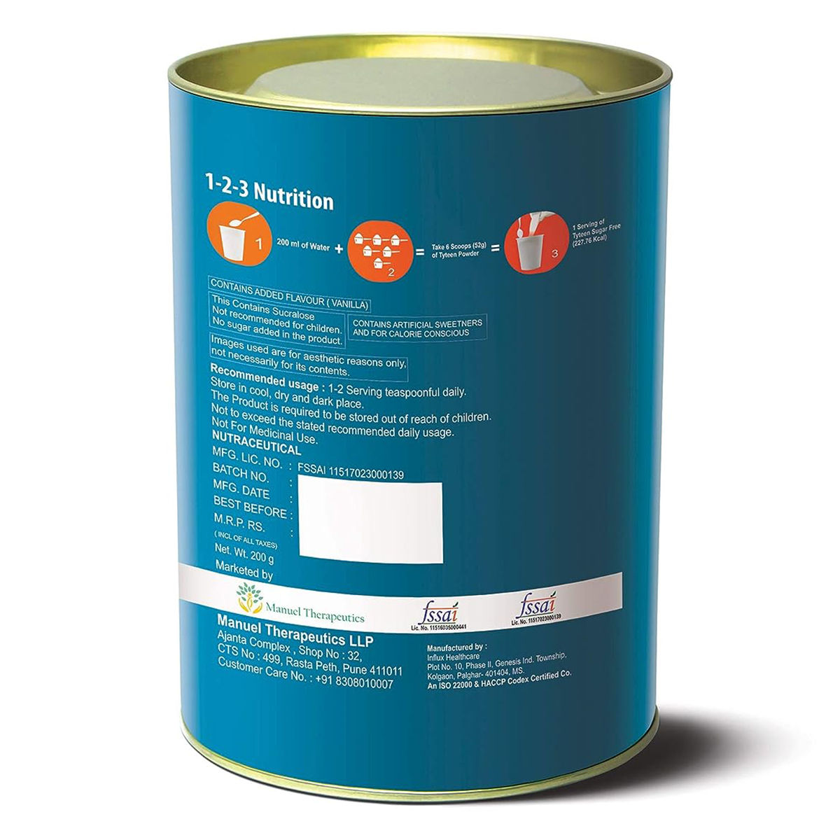 Tyteen Sugar Free Vanilla Flavour Powder 200 gm Price, Uses, Side ...