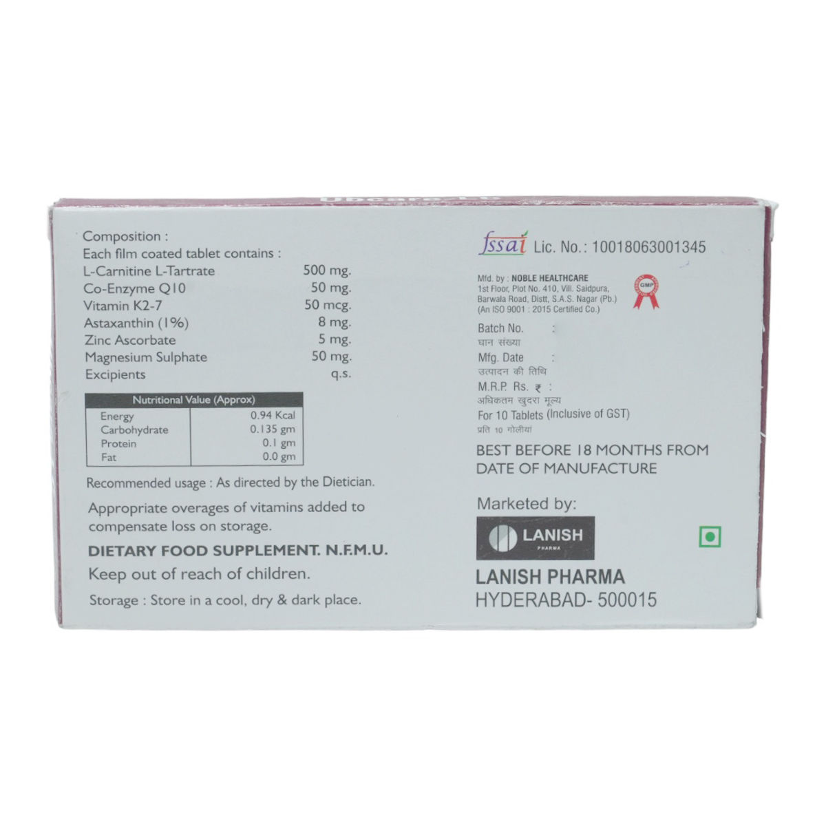 Ubcare LC Tablet 10's Price, Uses, Side Effects, Composition - Apollo ...