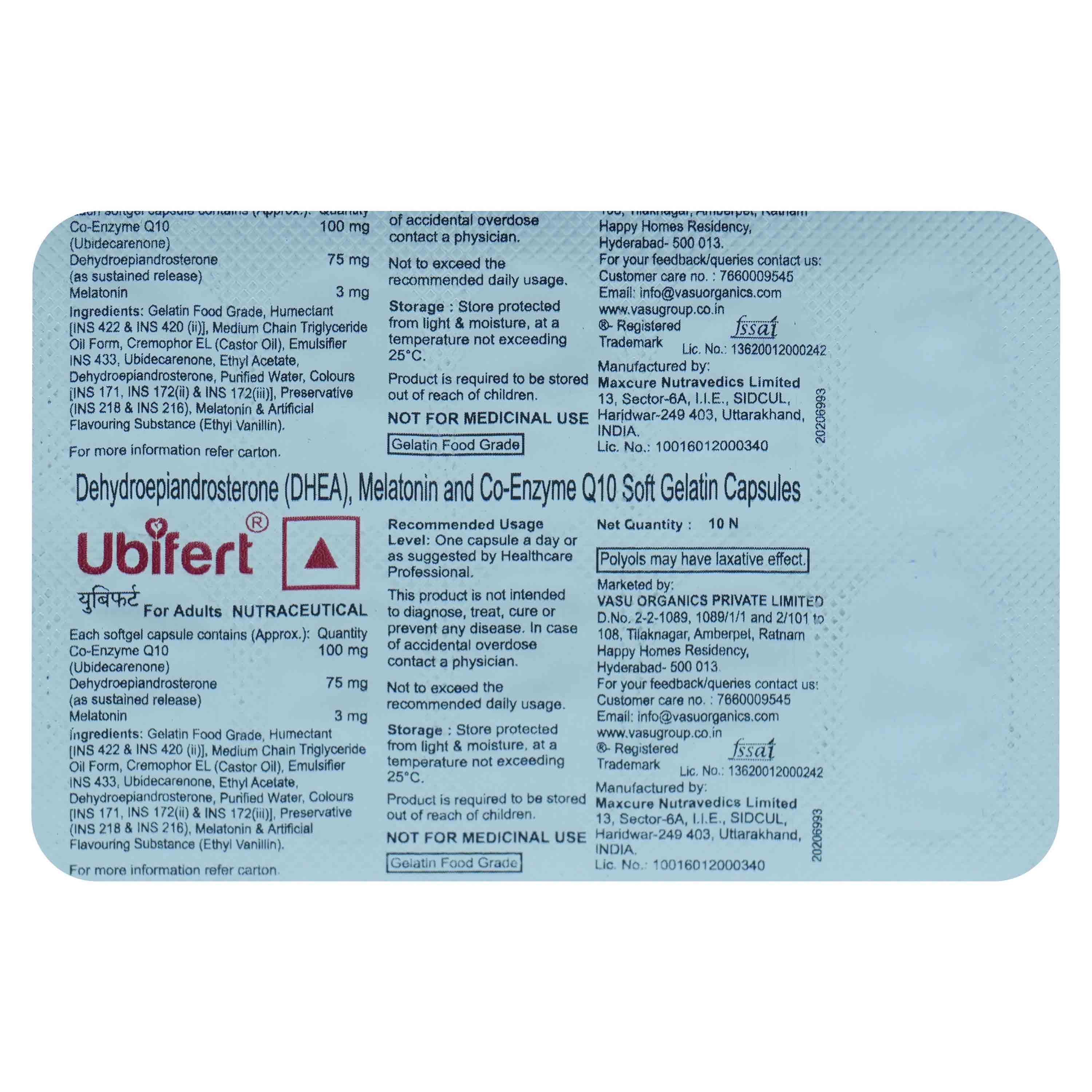 Ubifert Softgel Capsule | Uses, Side Effects, Price | Apollo Pharmacy