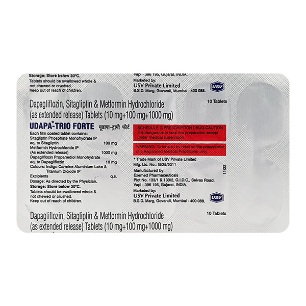 Udapa-Trio Forte Tablet | Uses, Side Effects, Price | Apollo Pharmacy