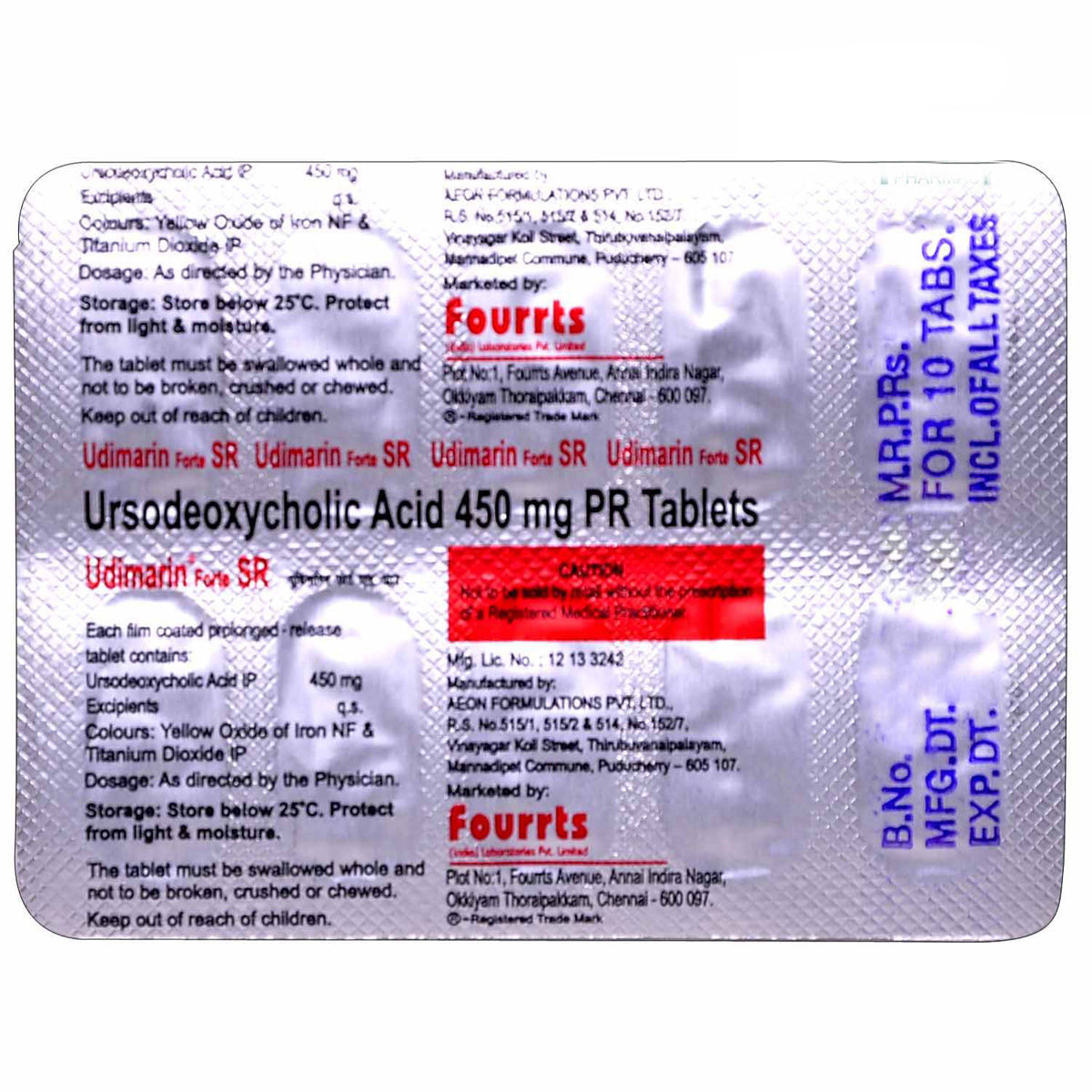 Udimarin Forte SR 450 Tablet 10's Price, Uses, Side Effects ...