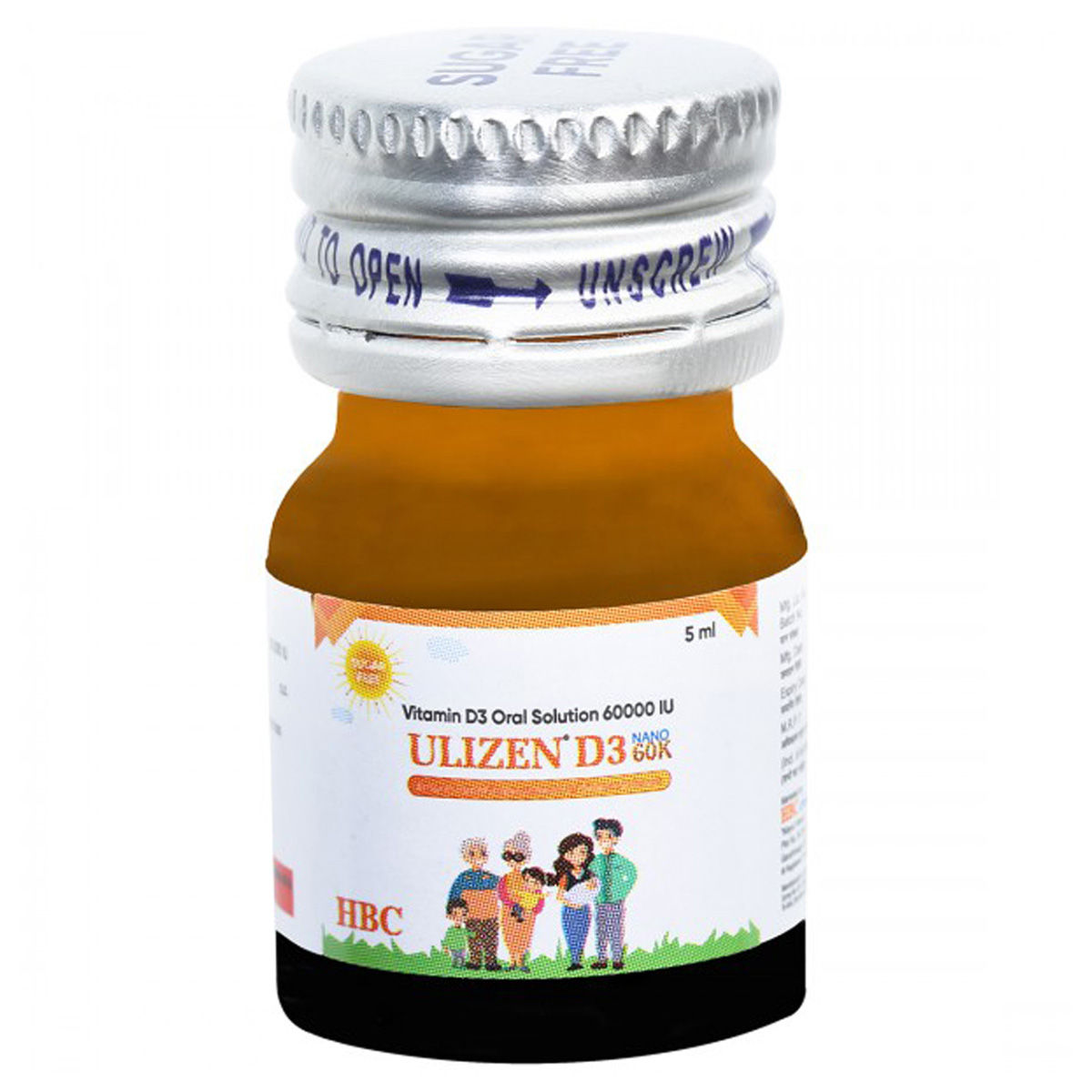 Ulizen D3 Nano 60K Sugar Free Oral Solution 5 ml | Uses, Side Effects ...