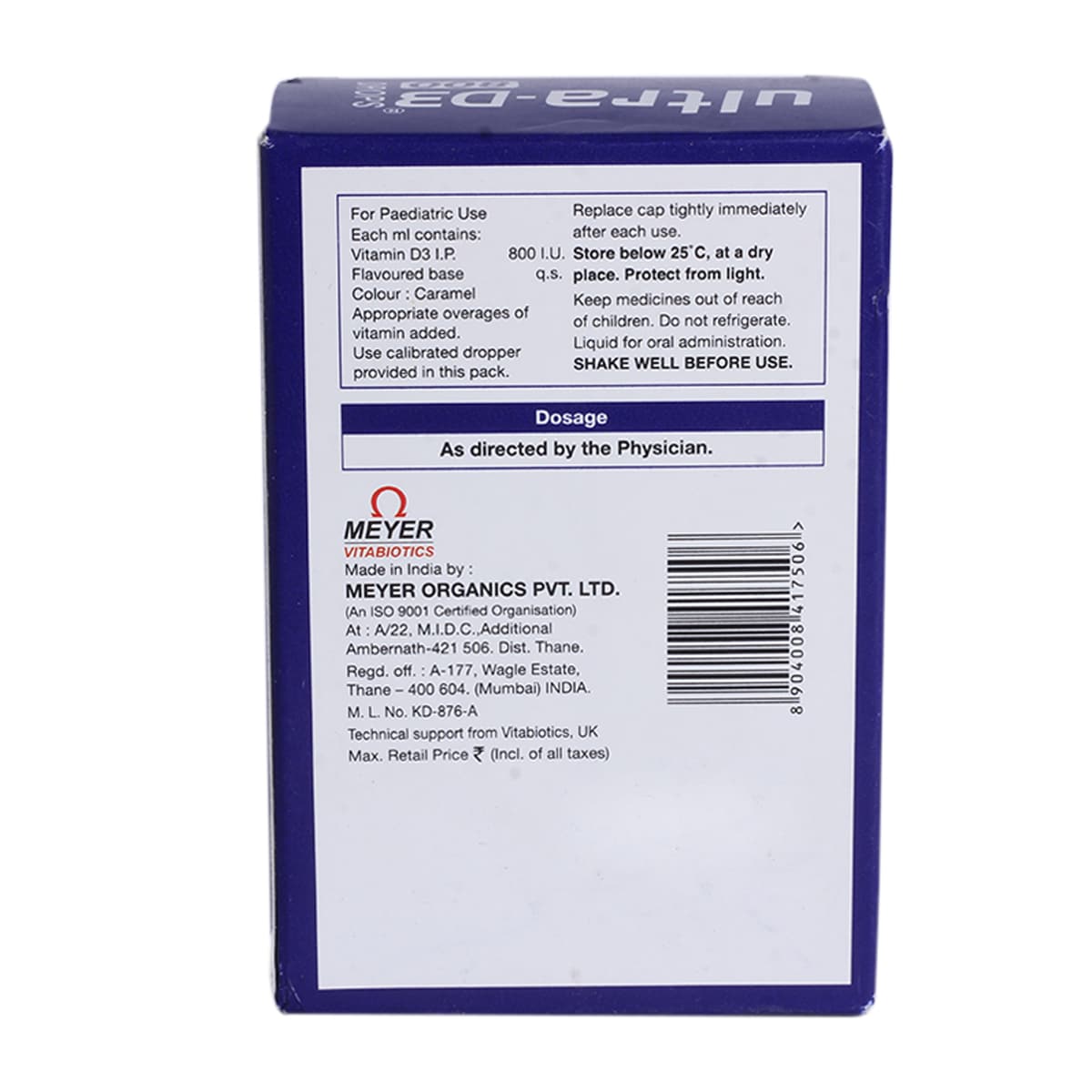 Ultra-D3 800IU Oral Drops | Uses, Side Effects, Price | Apollo Pharmacy