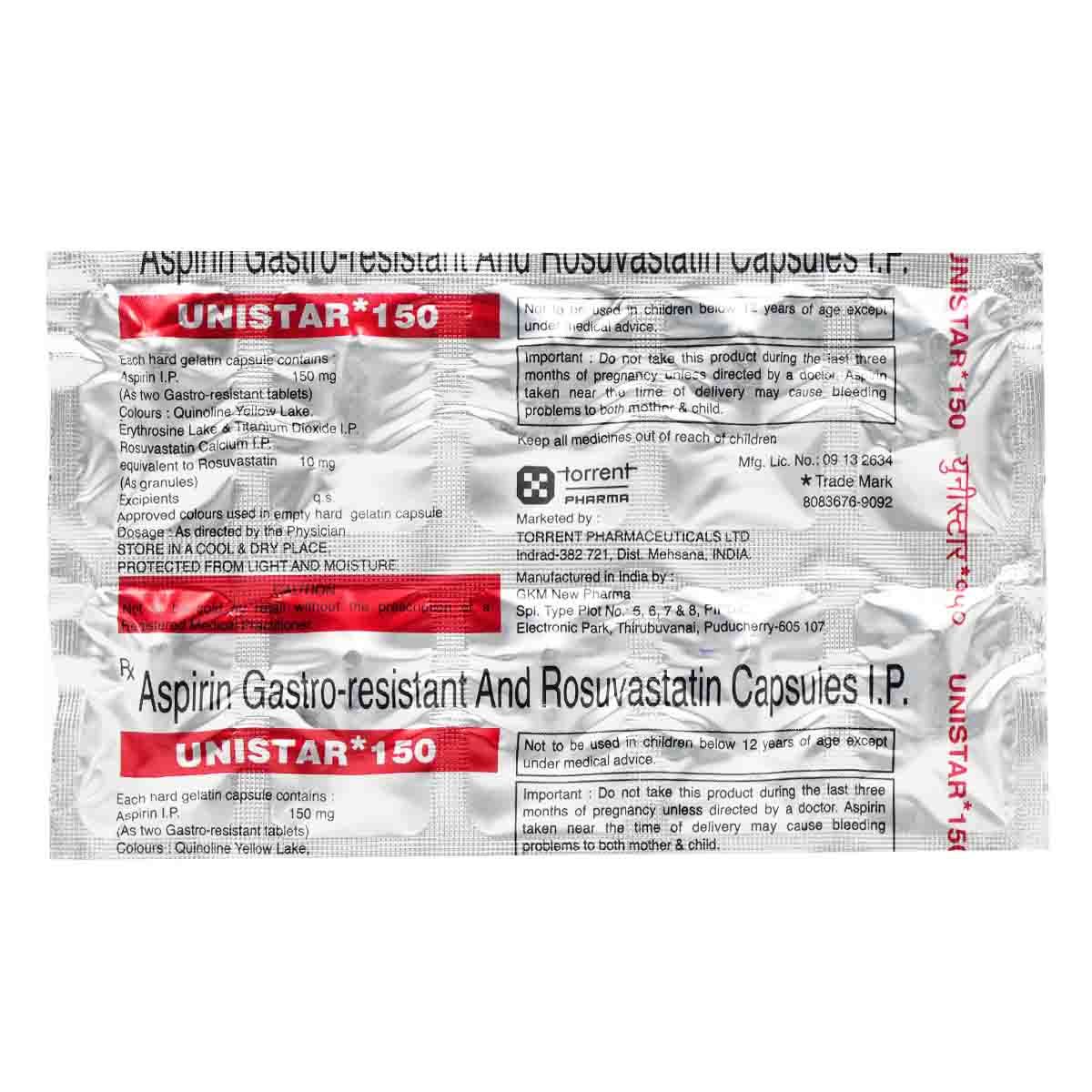 Unistar 150 Capsule 10's Price, Uses, Side Effects, Composition ...