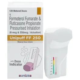 Unipuff FF 250 Inhaler 120 MD With Dose Indicator | Uses, Side Effects ...