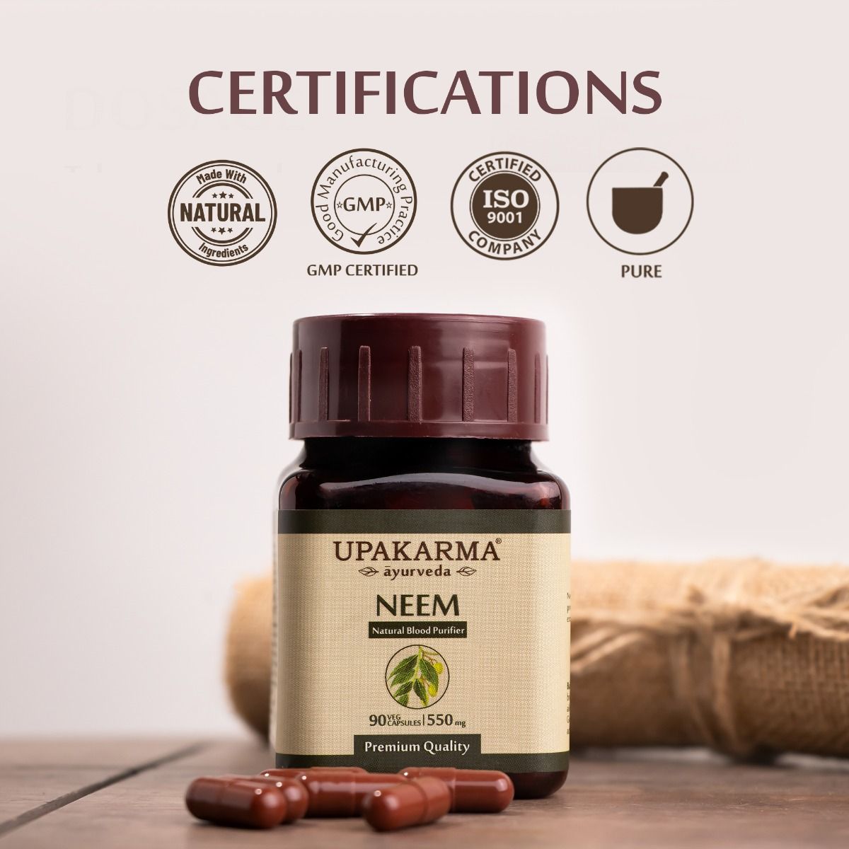 Upakarma Ayurveda Neem 550 mg, 90 Capsules Price, Uses, Side Effects ...