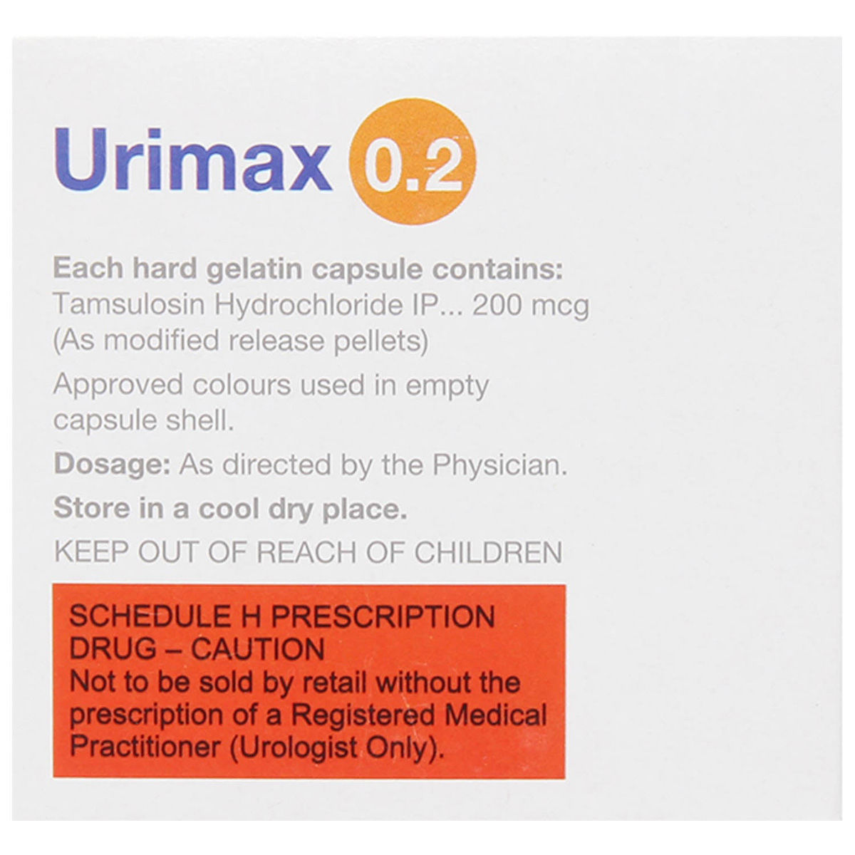 Urimax 0.2 Capsule 15's Price, Uses, Side Effects, Composition - Apollo ...