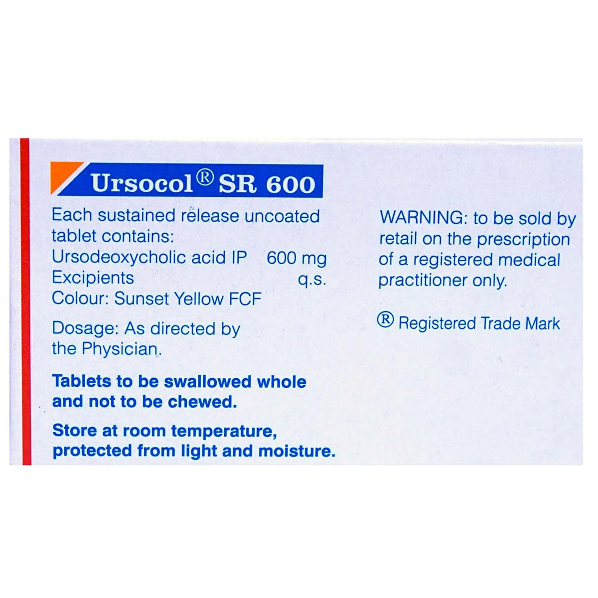 Ursocol SR 600 Tablet 10's Price, Uses, Side Effects, Composition ...