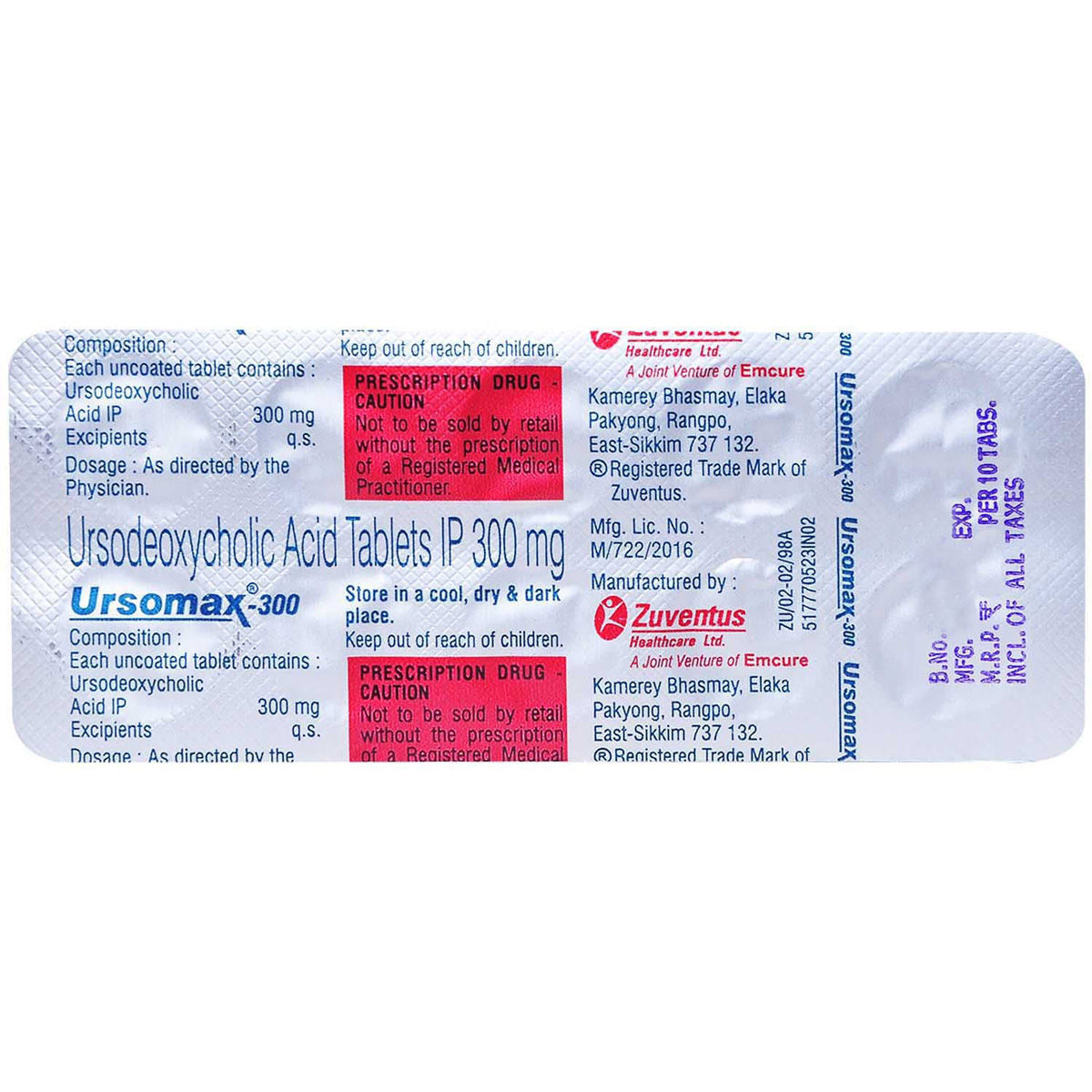 Ursomax-300 Tablet 10's Price, Uses, Side Effects, Composition - Apollo ...