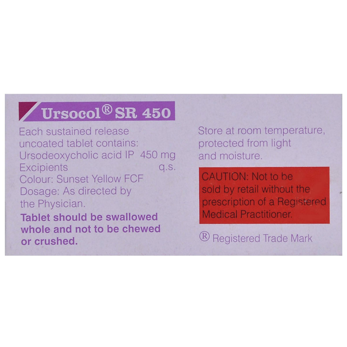 Ursocol SR 450 Tablet 15's Price, Uses, Side Effects, Composition ...