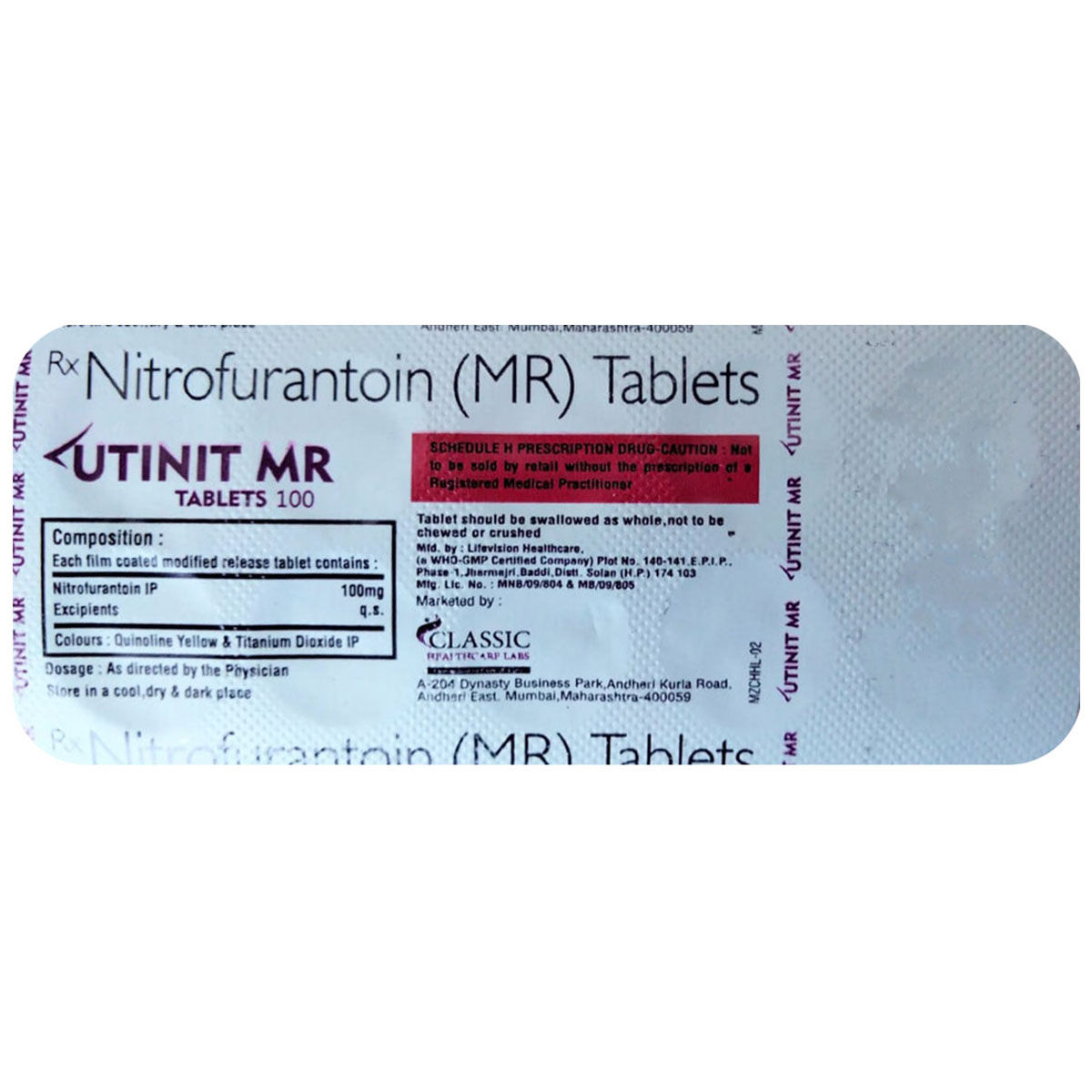 Utinit MR 100 Tablet | Uses, Side Effects, Price | Apollo Pharmacy