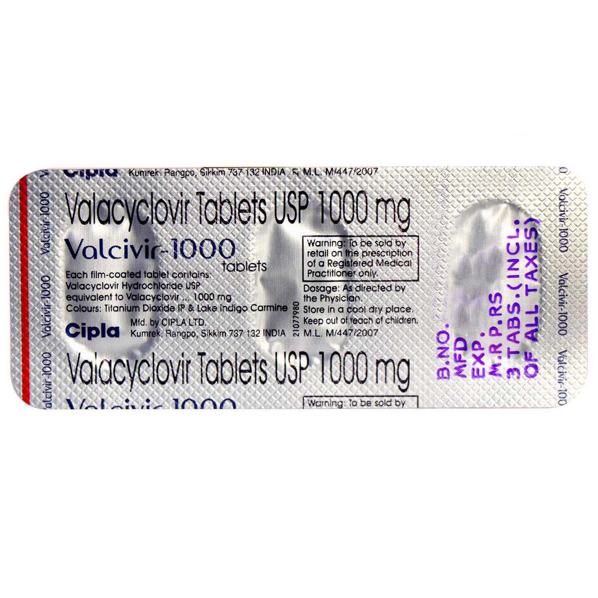 Valcivir 1000 Tablet | Uses, Side Effects, Price | Apollo Pharmacy