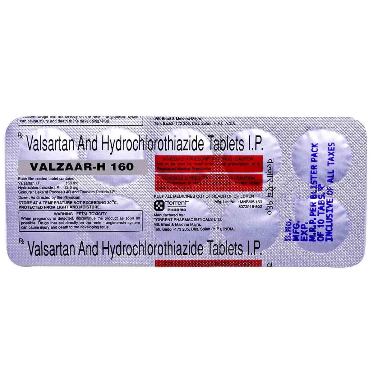 Valzaar-H 160 Tablet 10's Price, Uses, Side Effects, Composition ...