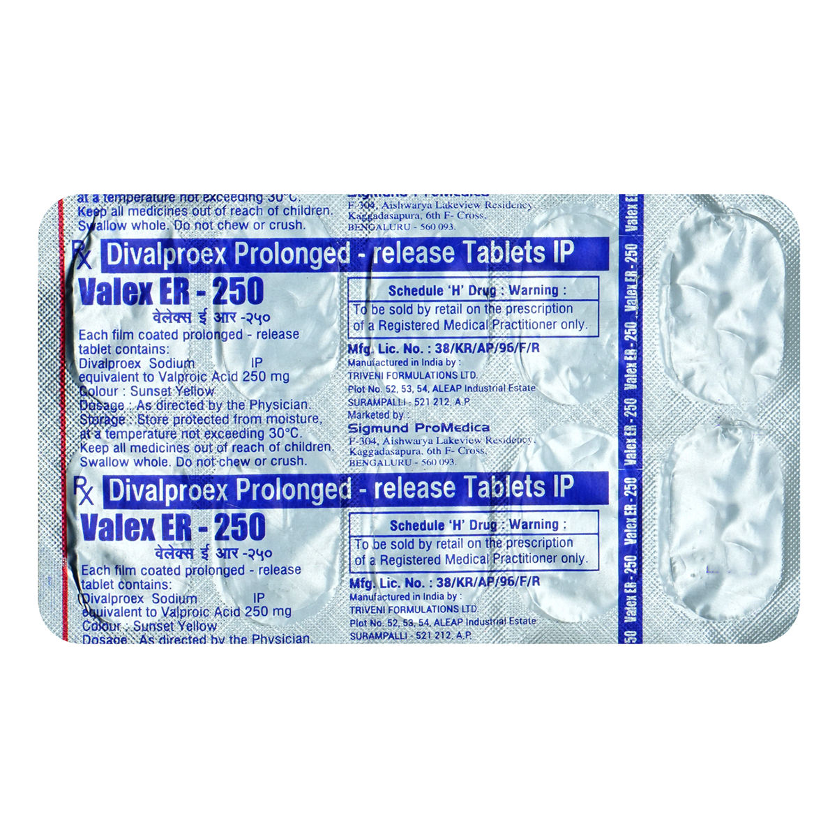 Valex Er 250mg Tablet | Uses, Side Effects, Price | Apollo Pharmacy