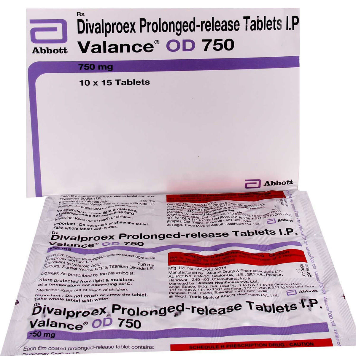 Valance OD 750 Tablet 15's Price, Uses, Side Effects, Composition ...