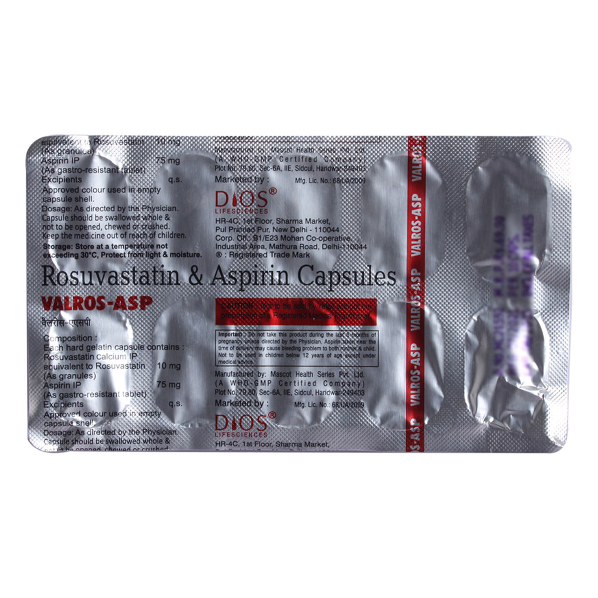 Valros-ASP Capsule 10's Price, Uses, Side Effects, Composition - Apollo ...