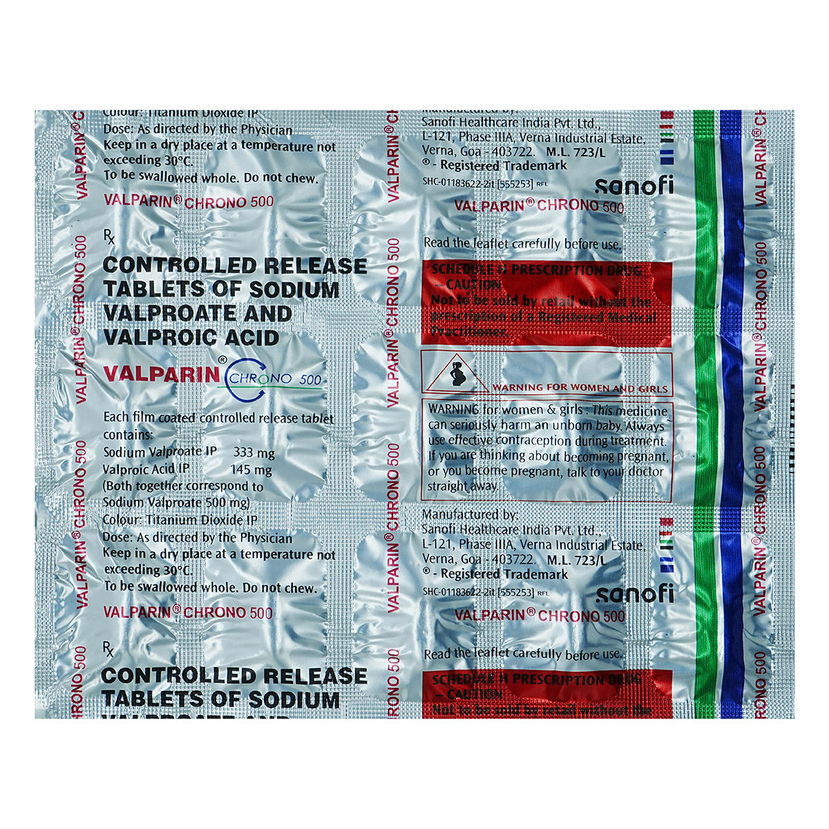 Valparin Chrono 500 Tablet | Uses, Side Effects, Price | Apollo Pharmacy